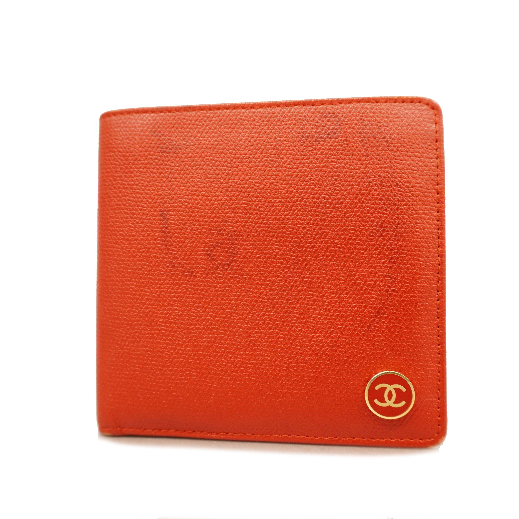 Chanel Auth Chanel Coco Button Bifold Wallet Coco Button Gold Metal ...