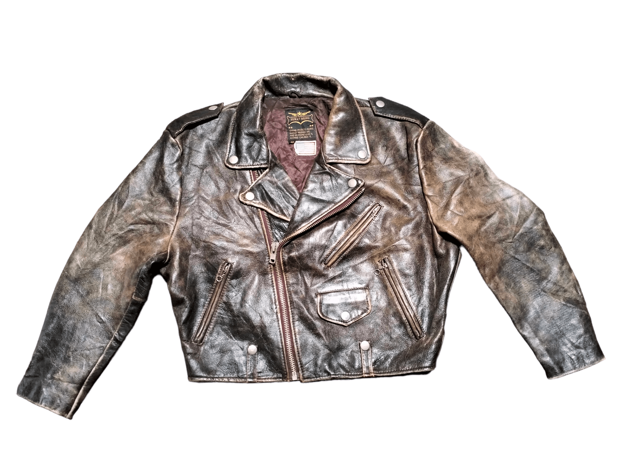 Genuine Leather × Horween Leather Vintage Human Being Leather Jacket 🔥 ...