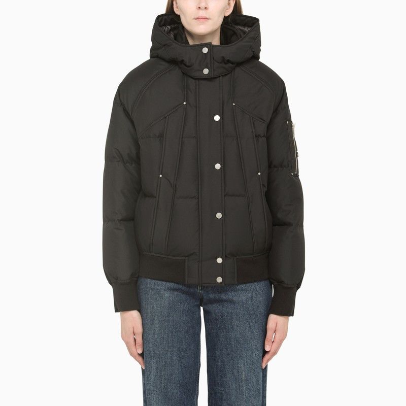 Moose Knuckles Moose Knuckles Black technical fabric bomber jacket ...