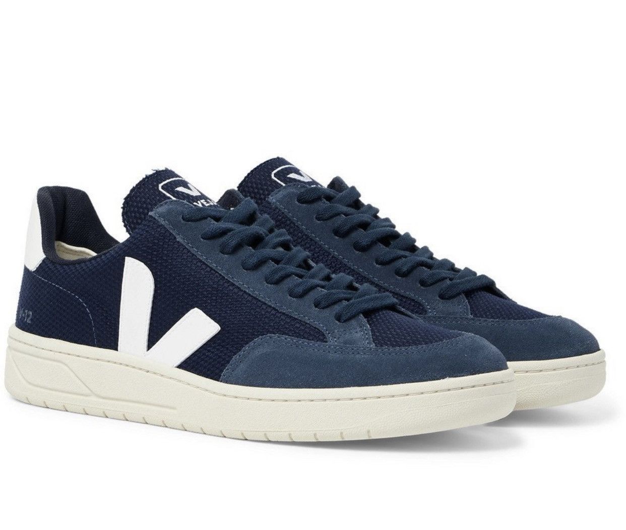 Veja Veja V-12 Mens Blue and White Lace Up Suede Sneakers Size 8. | Grailed