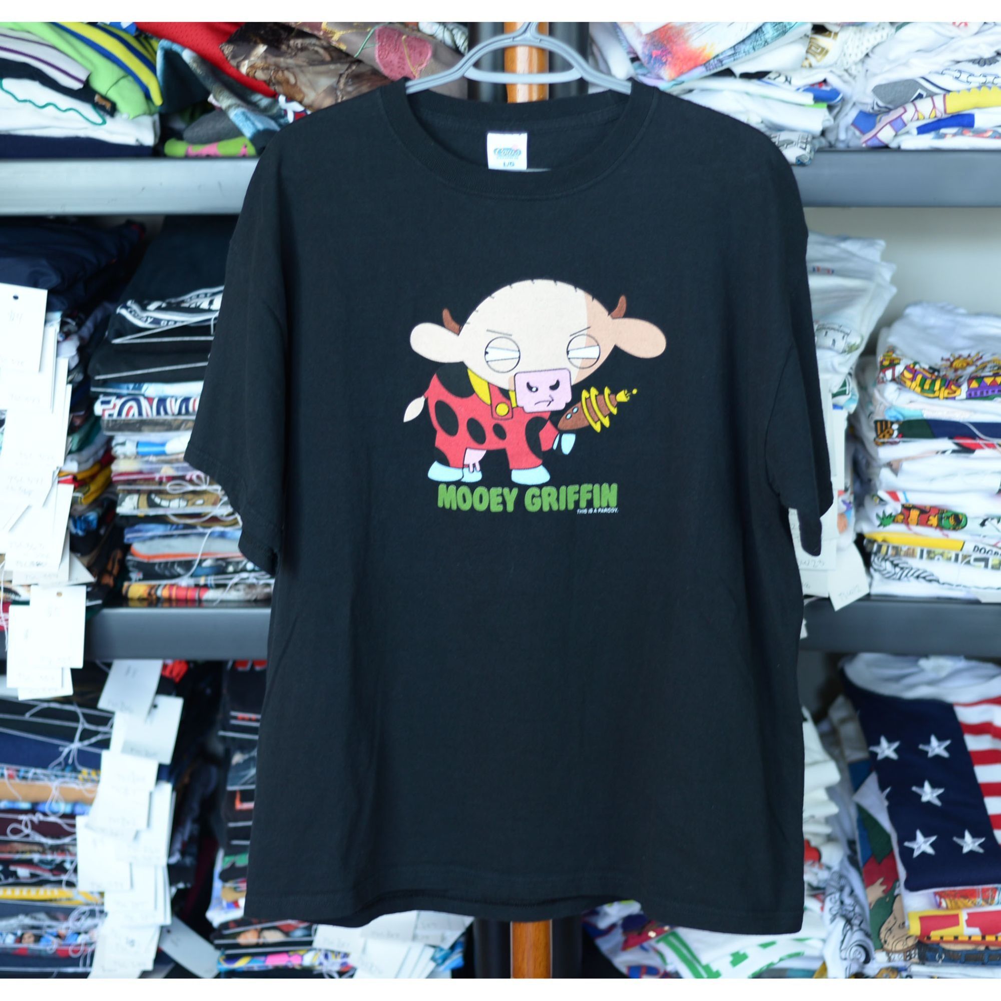 Streetwear × Tee Shirt Family Cow Mooey Griffin Men's Large Double ...