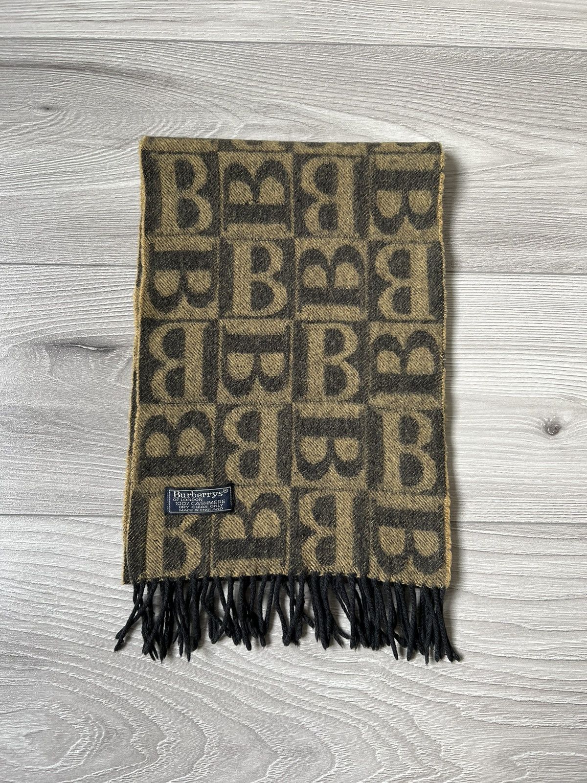 Vintage Rare Vintage Burberry Scarf 100% Cashmere Letters Monogram ...