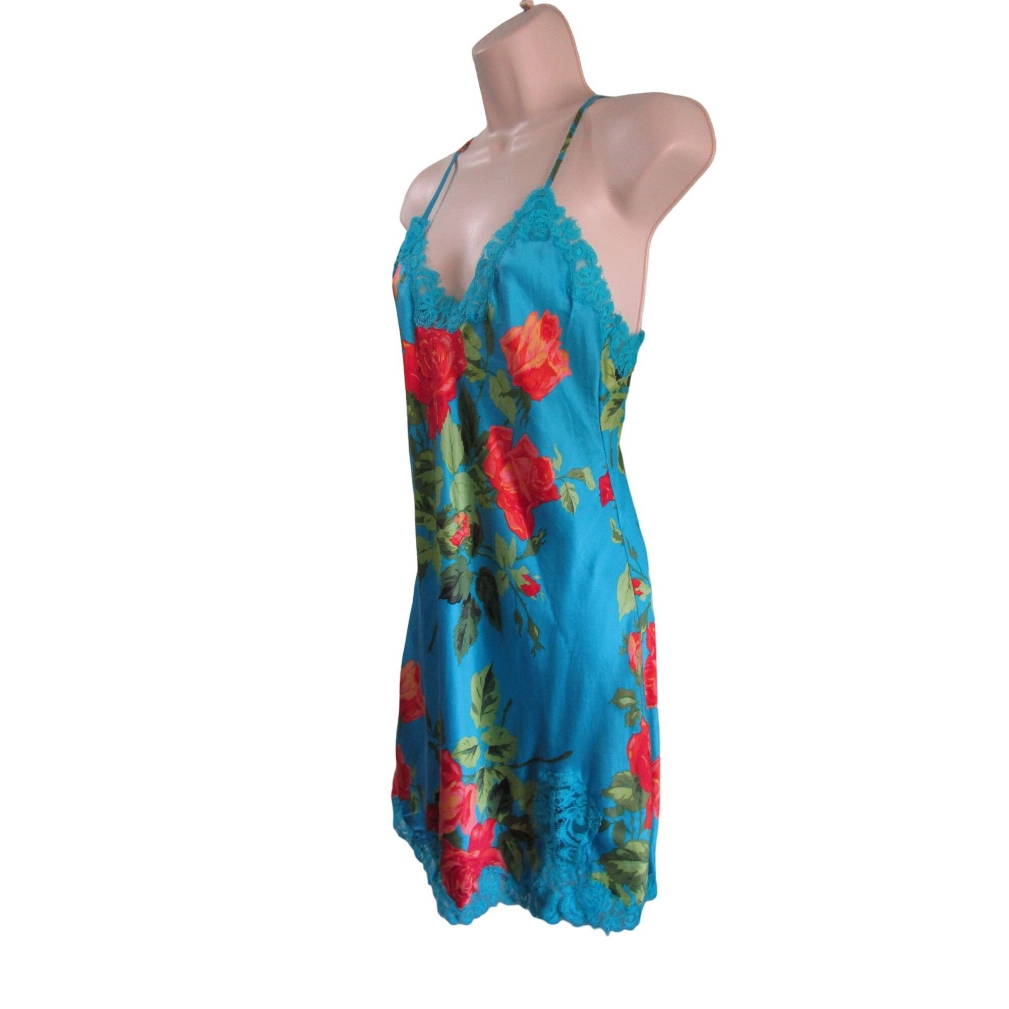 Badgley Mischka Badgley Mischka Chemise Slip Negligee Turquoise Red ...