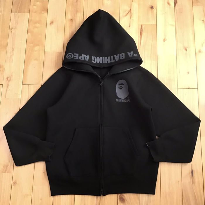 Bape BAPE head logo full zip hoodie black a bathing ape | Grailed