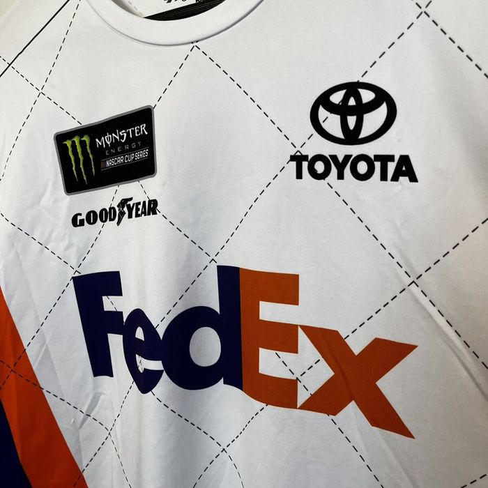 Vintage NASCAR Denny Hamlin #11 FedEx Joe Gibbs Racing Jersey | Grailed