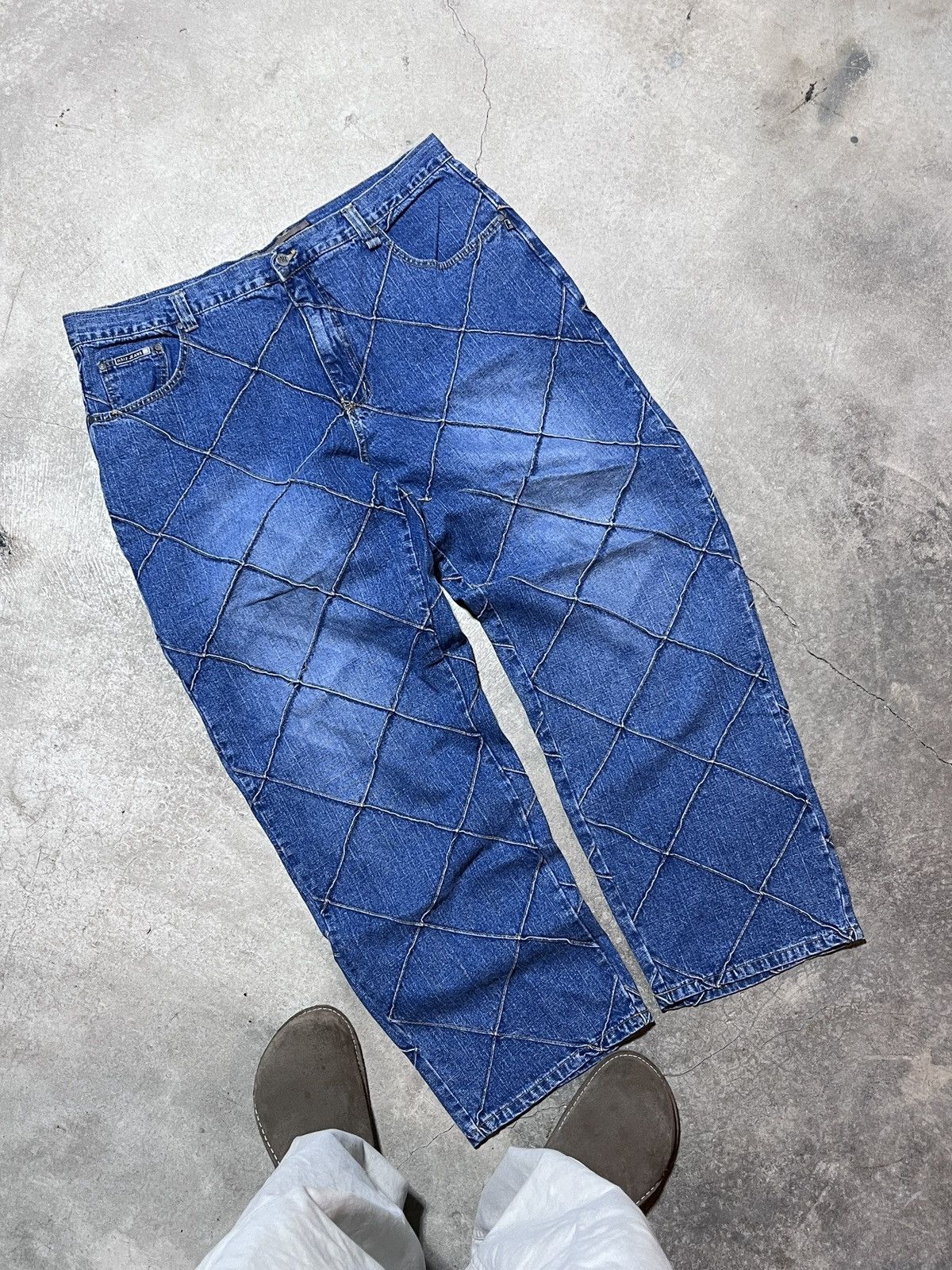 Jnco × Streetwear × Vintage Y2K Noiz Chainlink Pattern Baggy Jeans ...