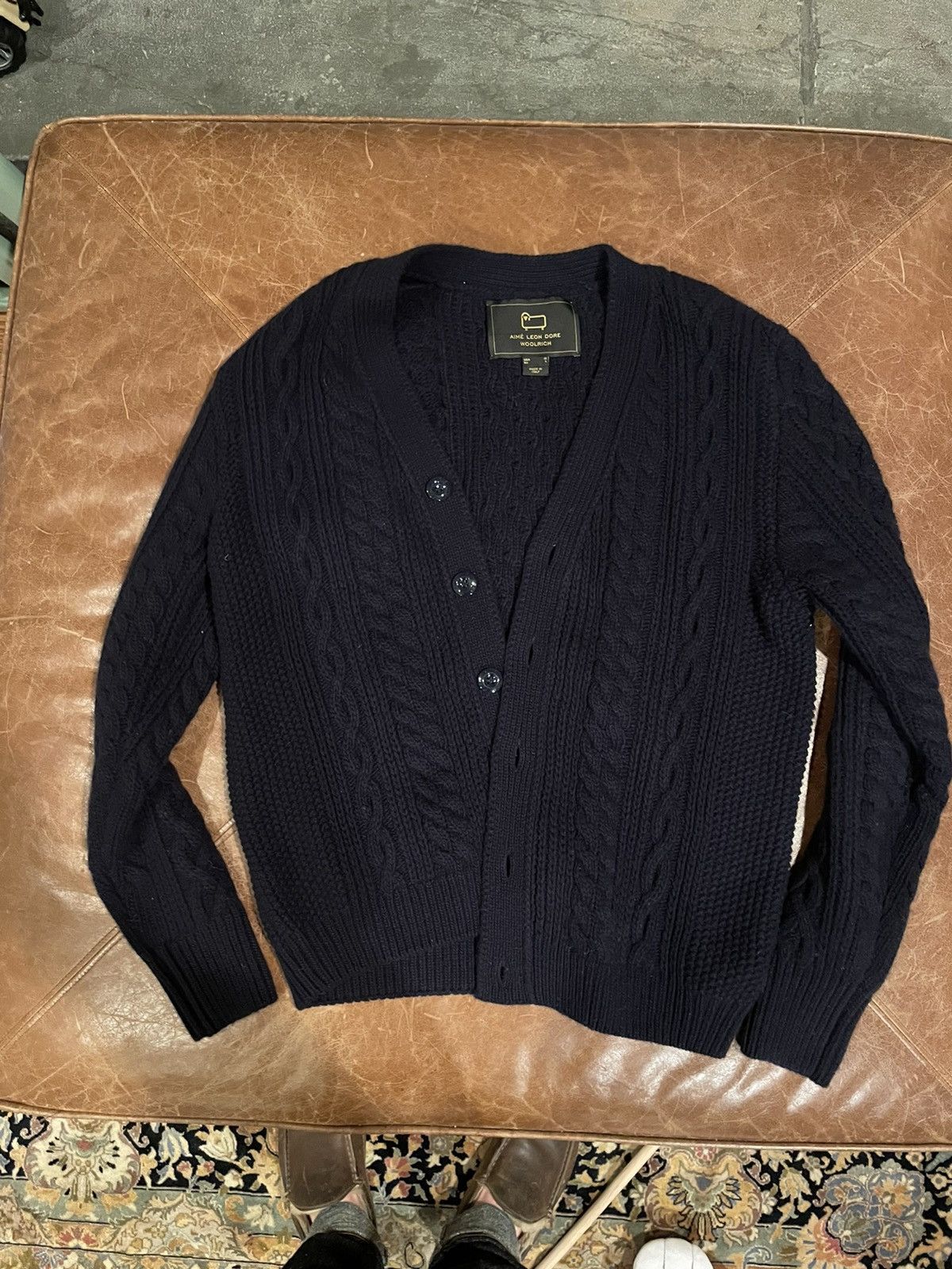 Woolrich Woolen Mills Aime Leon Dore x Woolrich Cable Knit Cardigan ...
