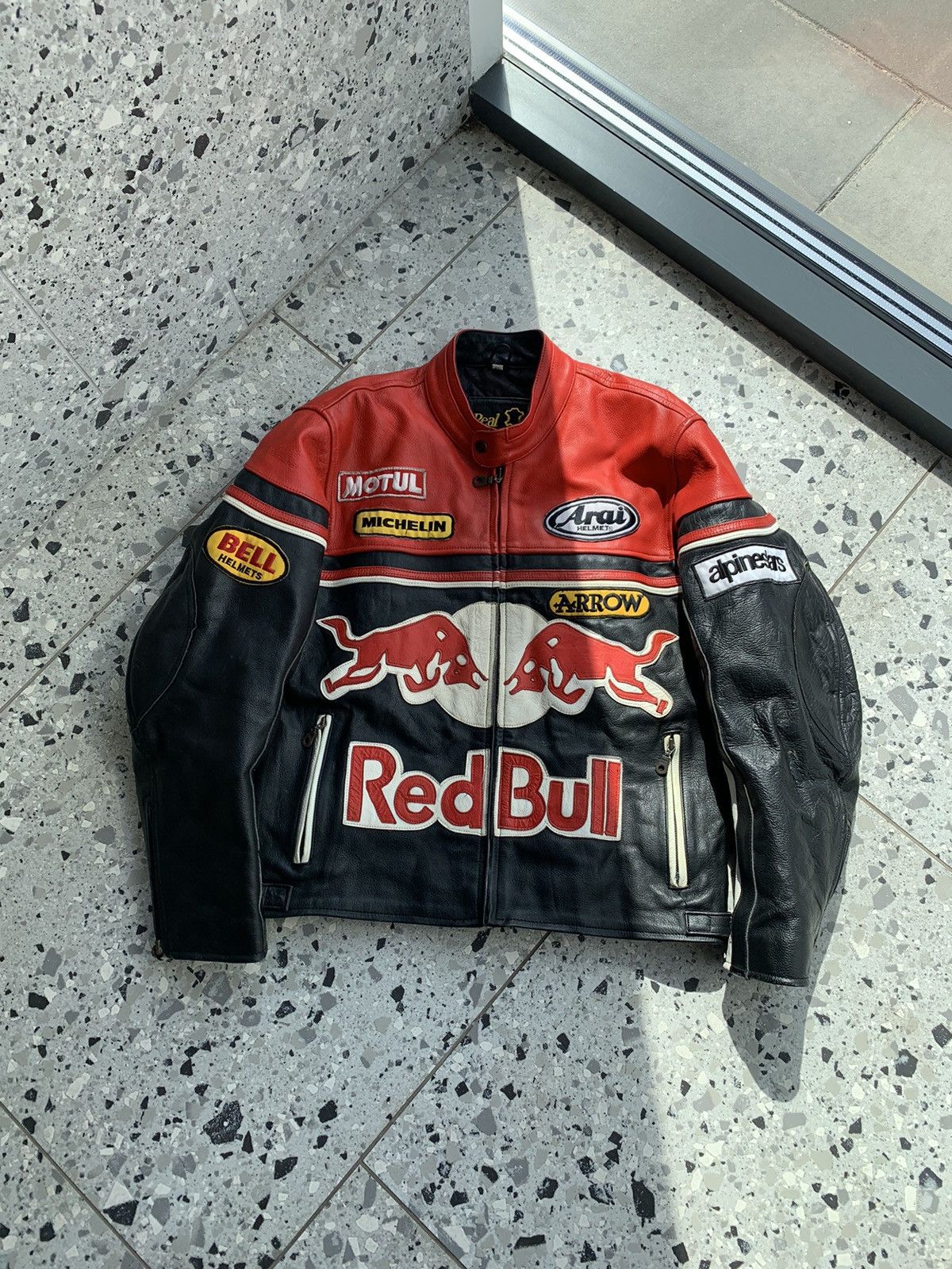 Leather Jacket × Racing × Vintage Vintage Red Bull Racing Leather ...