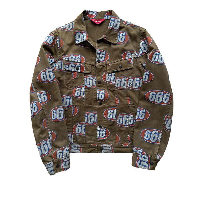 Supreme Supreme 666 Denim Jacket Large Brown | Grailed