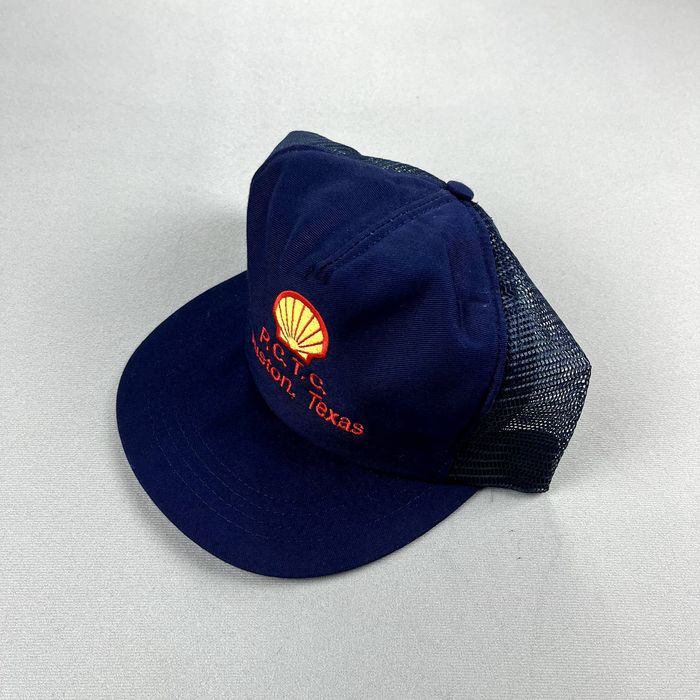 Vintage Vintage Shell Gas Hat Cap Snapback Trucker Blue Cars Texas ...