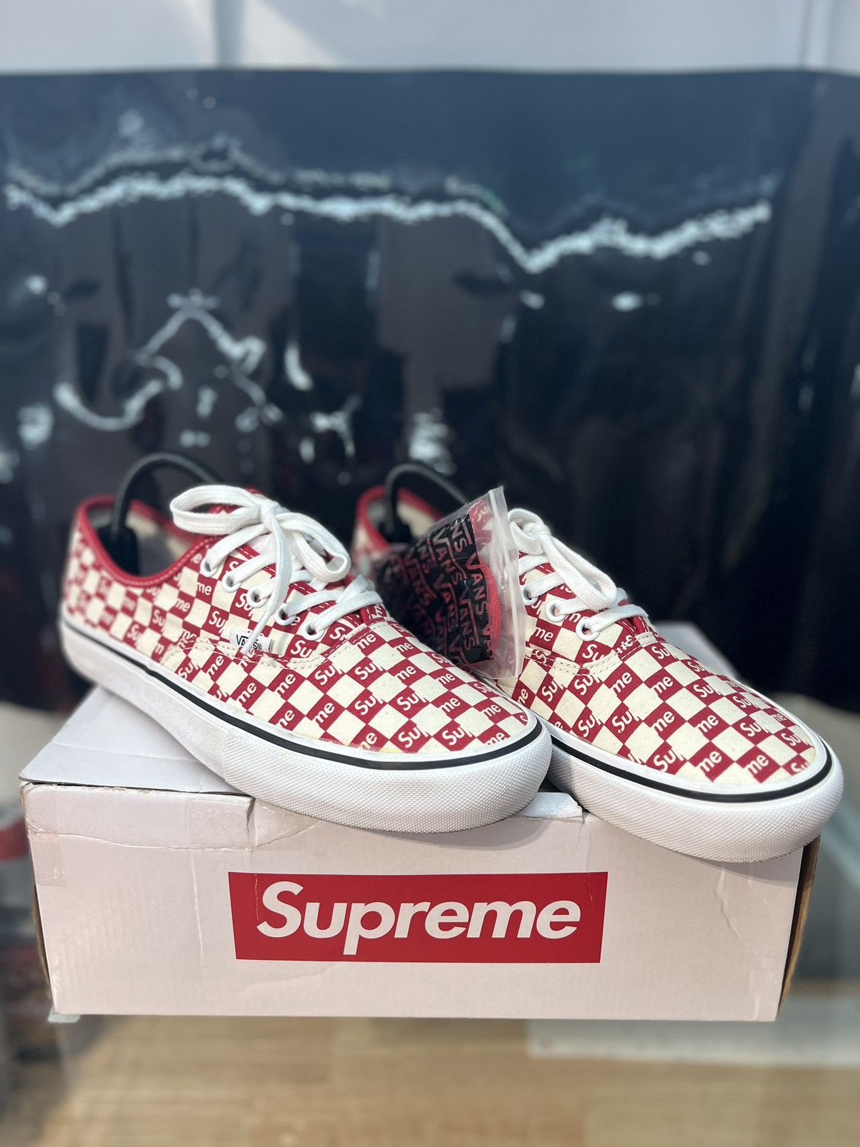 Supreme VANS Authentic Pro x Supreme Checkered Red 2016 | Grailed