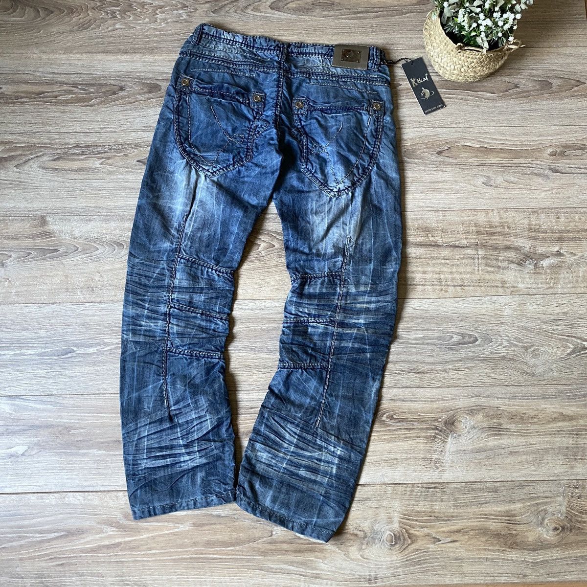 Distressed Denim × Japanese Brand × Streetwear Vintage Kosmo Lupo Denim ...