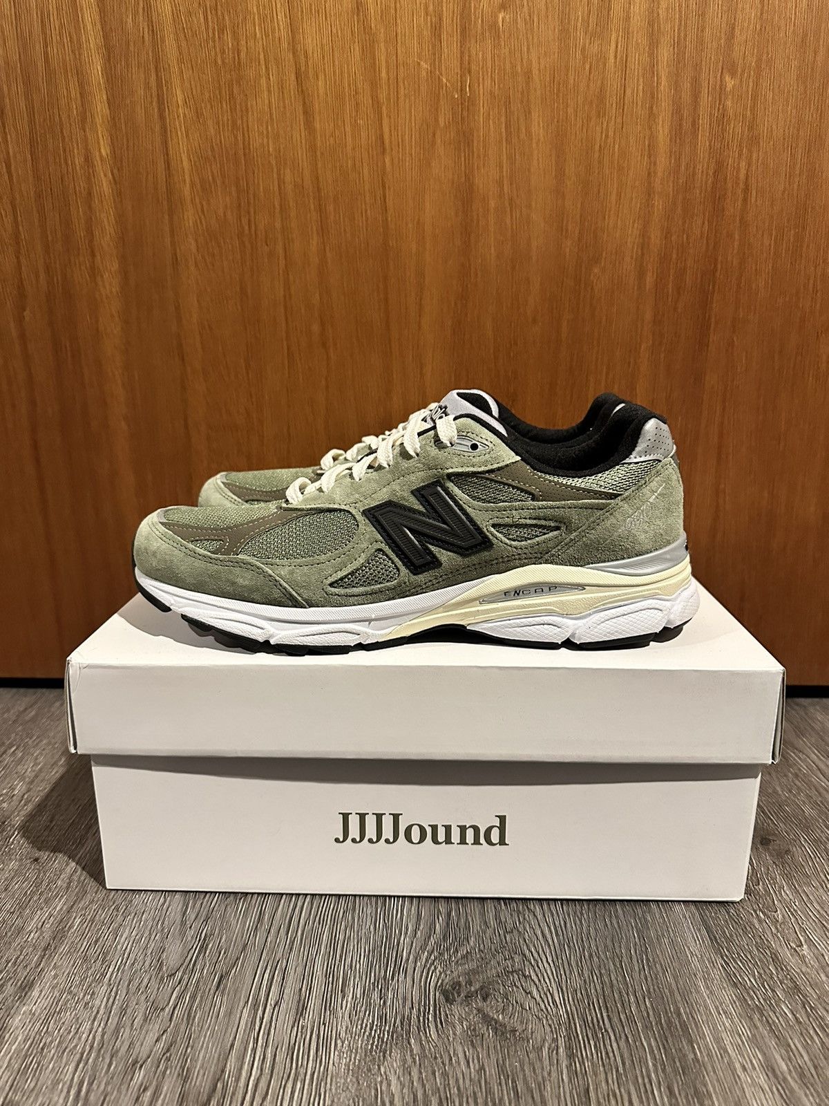 Jjjjound × New Balance New Balance 990V3 MiUSA x JJJJound Olive | Grailed