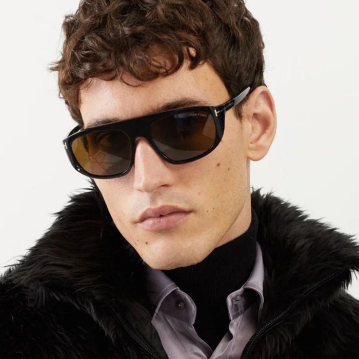 Tom Ford NEW Tom Ford FT1002 - 01J Edward 02 D-Frame Acetate Sunglas ...