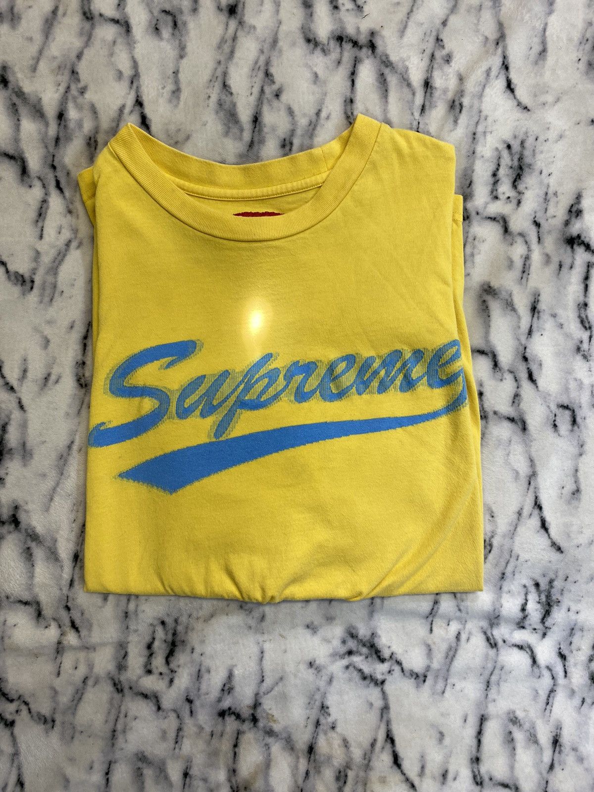 Supreme SUPREME INTARSIA SCRIPT TEE | Grailed