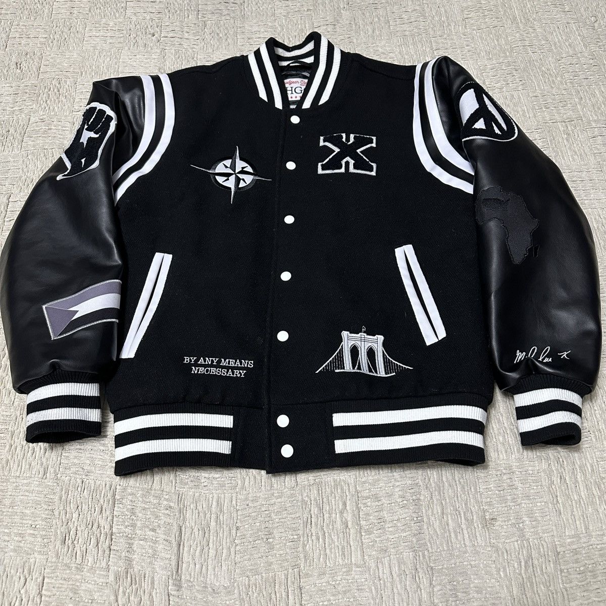 Streetwear Malcolm X Adult Large Black Headgear Classics Varsity Jacket ...