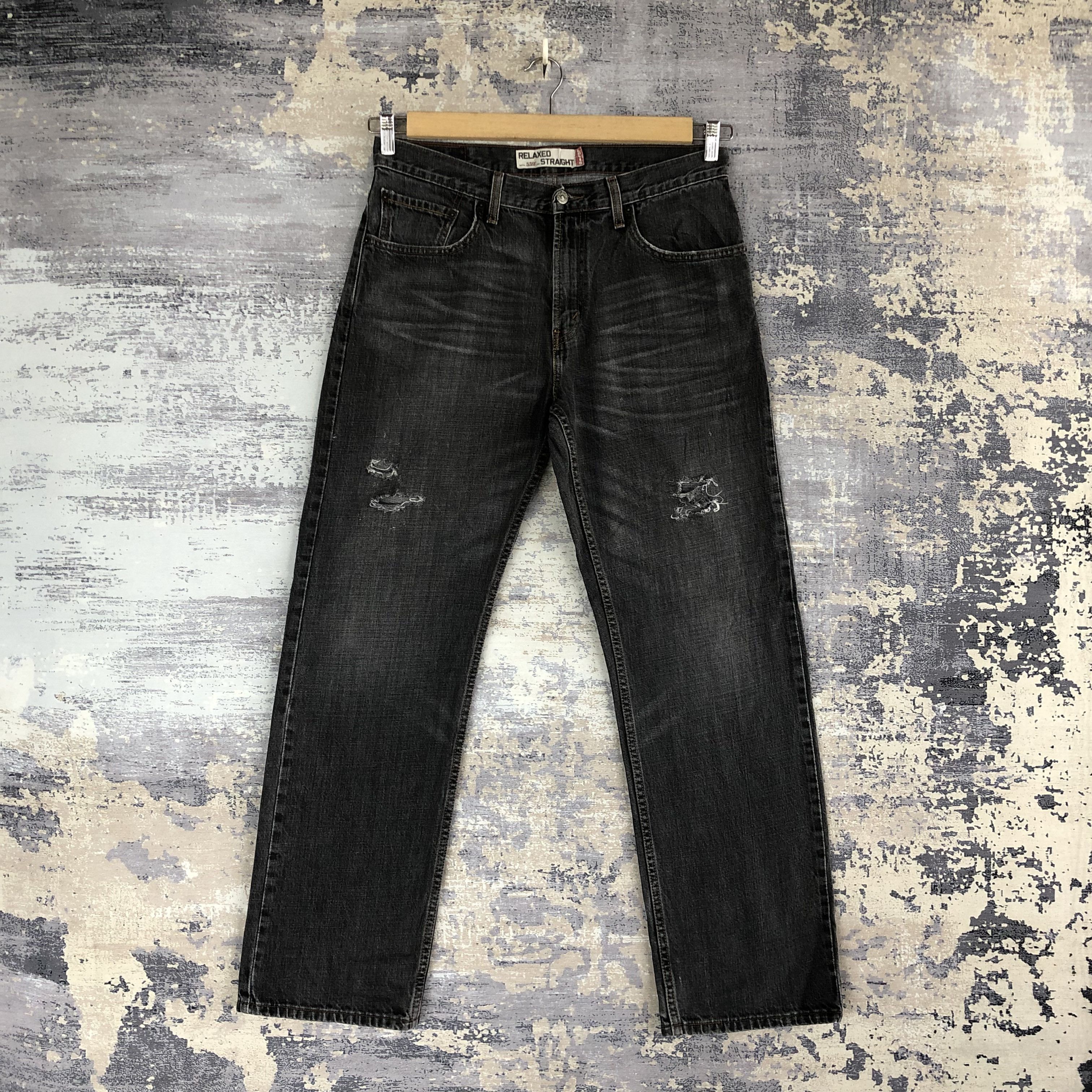 Vintage Vintage Levi's Super Black Jeans Levis 559 Distressed Denim | Grailed