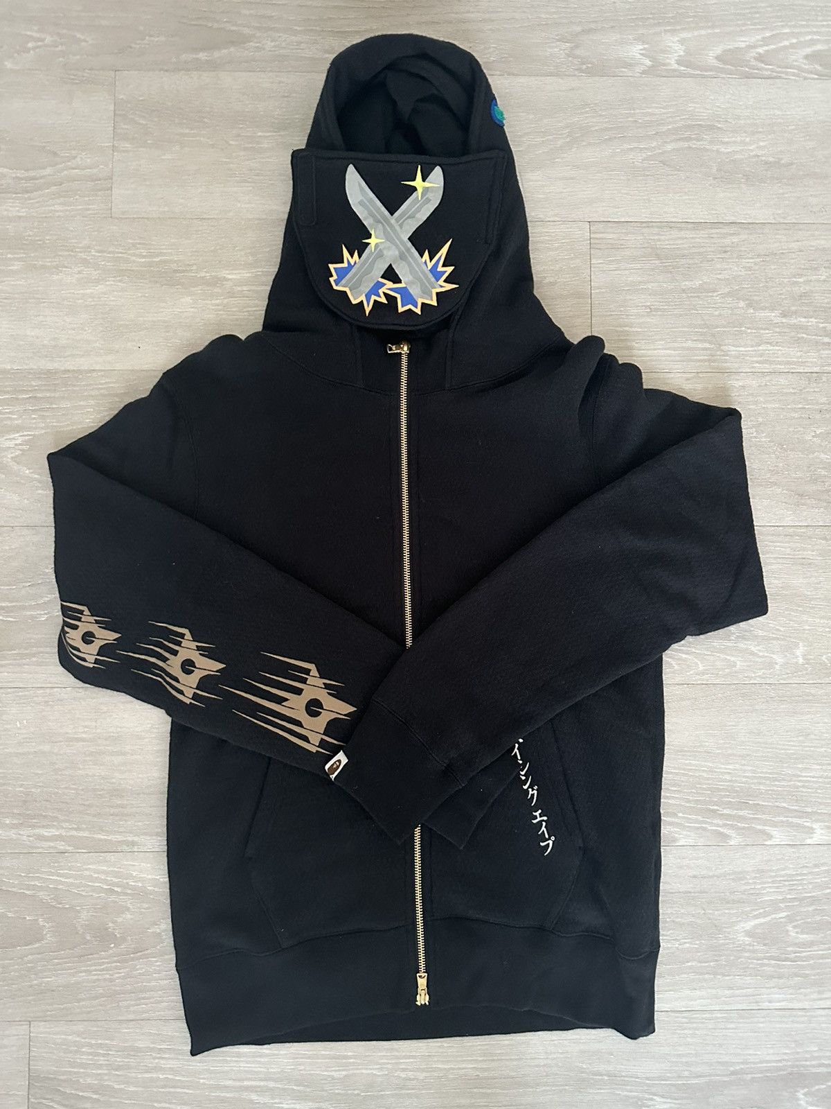 Bape Bape Ninja Full Zip Hoodie | Grailed