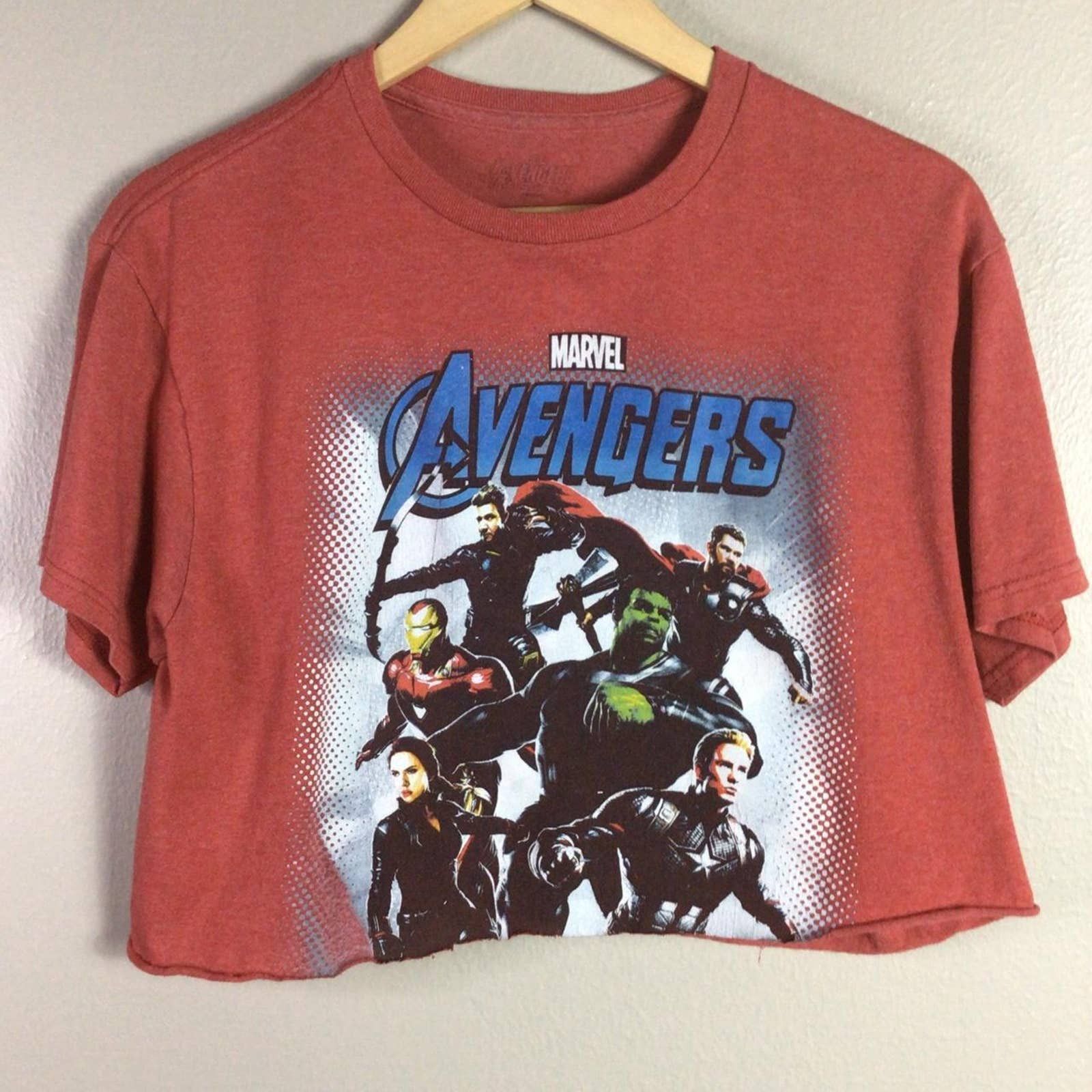 Marvel Comics grunge comic Marvel Avengers Crop Top Red Medium | Grailed
