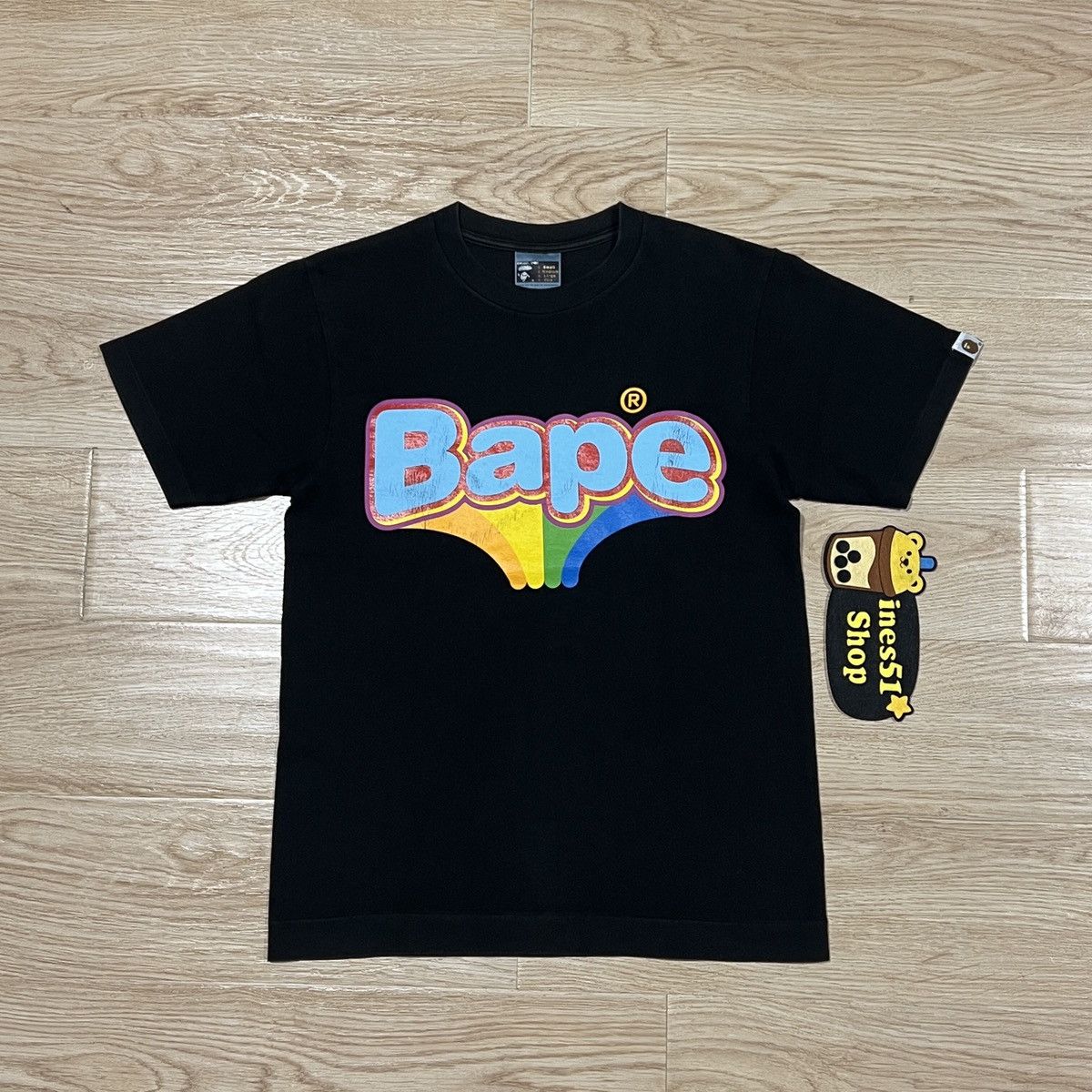 Bape Bape Color Rainbow Logo Tee | Grailed
