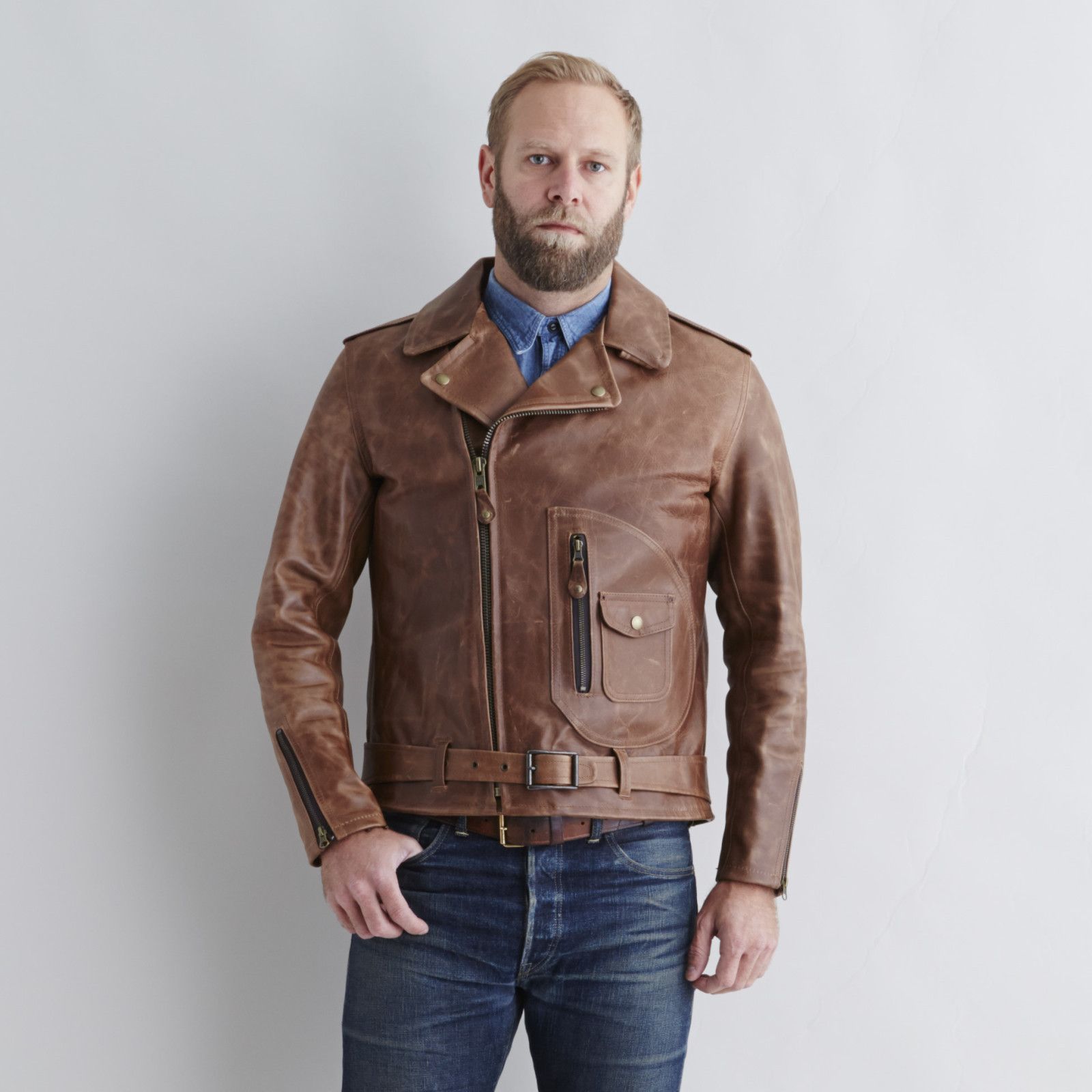 Context Clothing × Horween Leather × Schott Perfecto Brown Horse Leather Jacket | Grailed