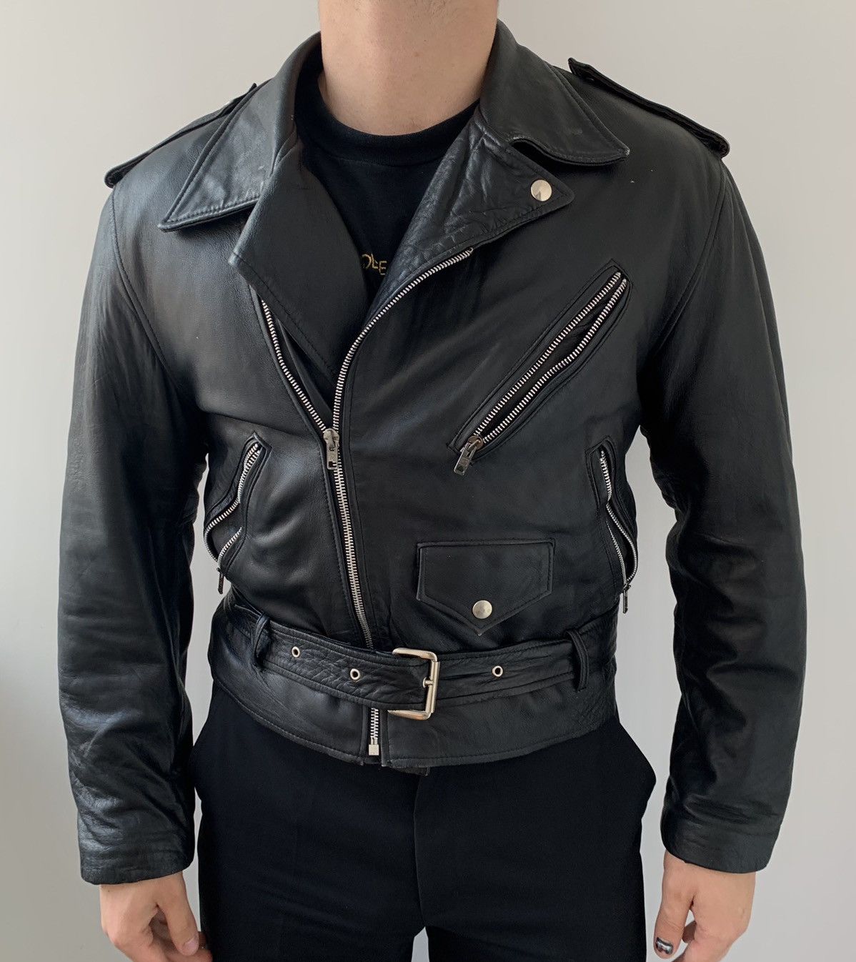 Designer × Leather × Leather Jacket Vintage perfecto leather biker ...