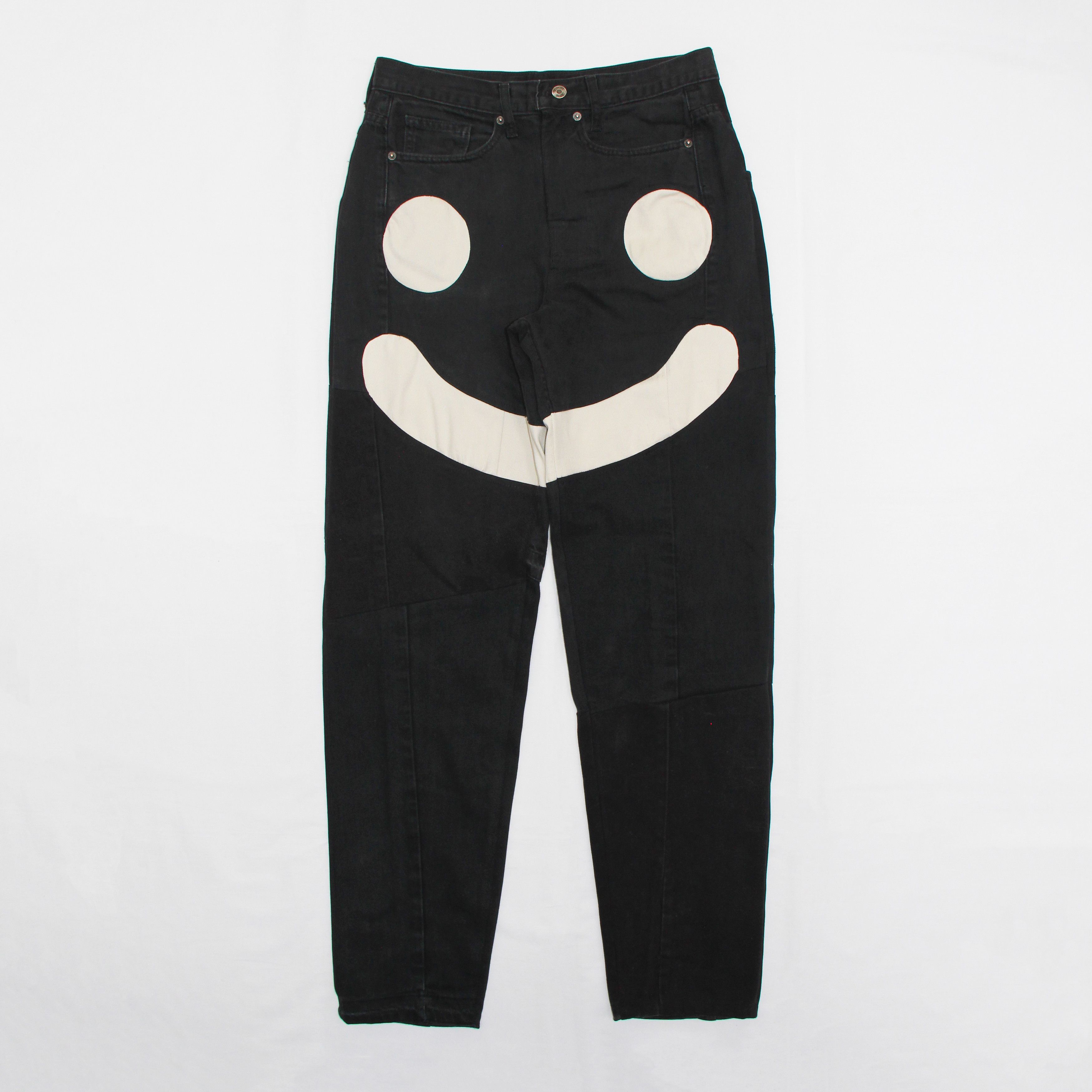 Custom Smiley Face Denim Jeans in Black/ Stone | Grailed