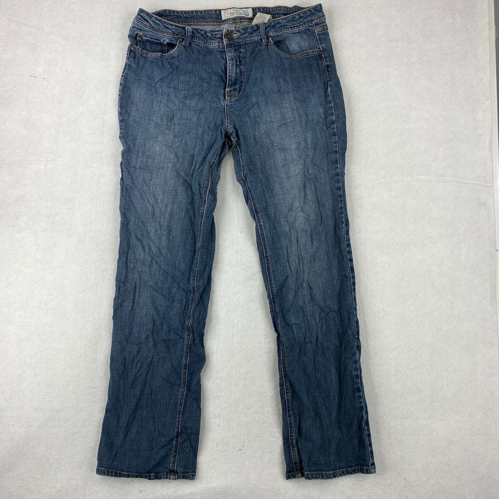 Faded Glory Faded Glory Stretch Straight Eased Mid Rise Denim Jeans ...