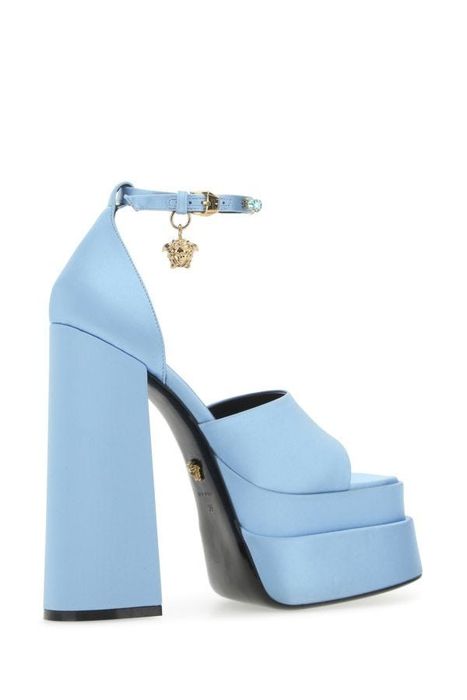 Versace Light-Blue Satin Medusa Aevitas Sandals | Grailed