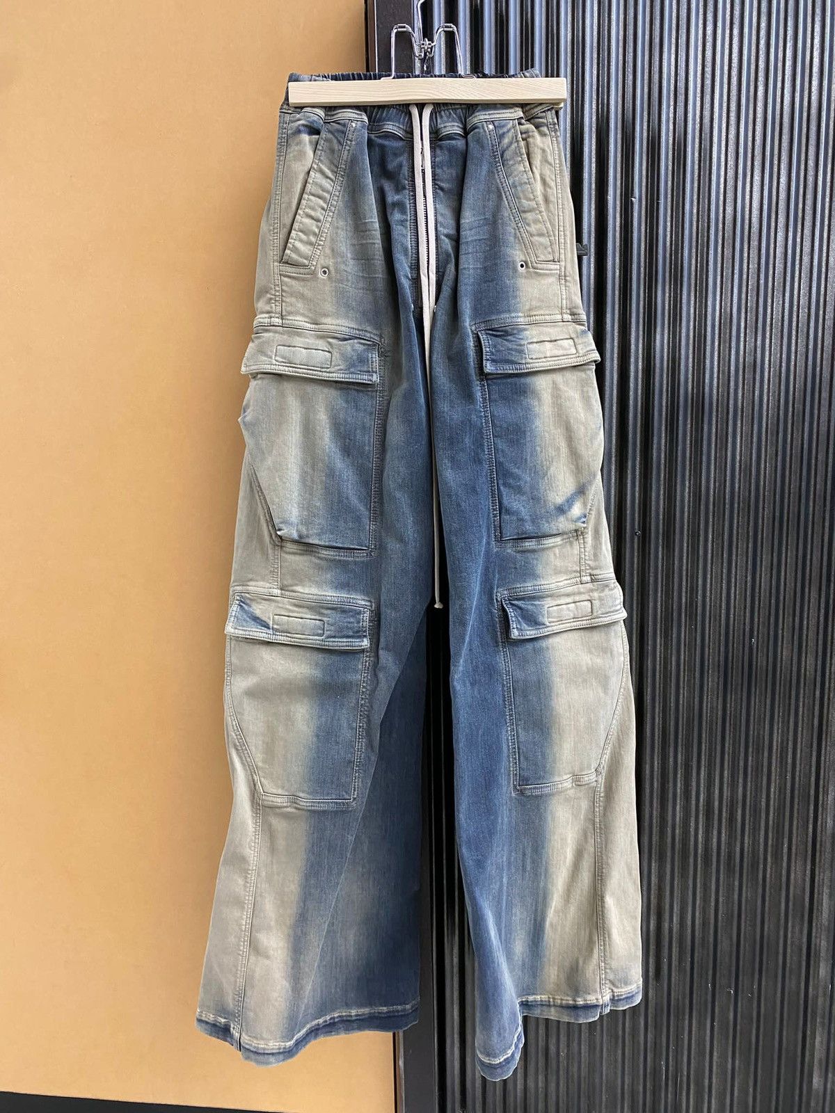 Rick Owens Rick Owens SS23 EDFU DOUBLE CARGO JUMBO BELAS PANTS DENIM 44 ...