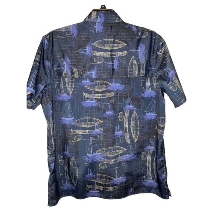 Chaps Chaps Button Up Down Shirt Seagate Blue Sail Boats Mens XL | Grailed