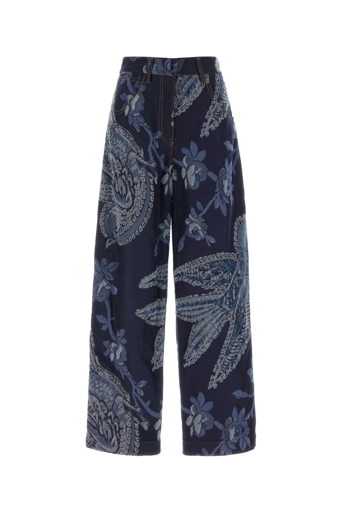 Etro Embroidered Denim Wide-Leg Jeans | Grailed