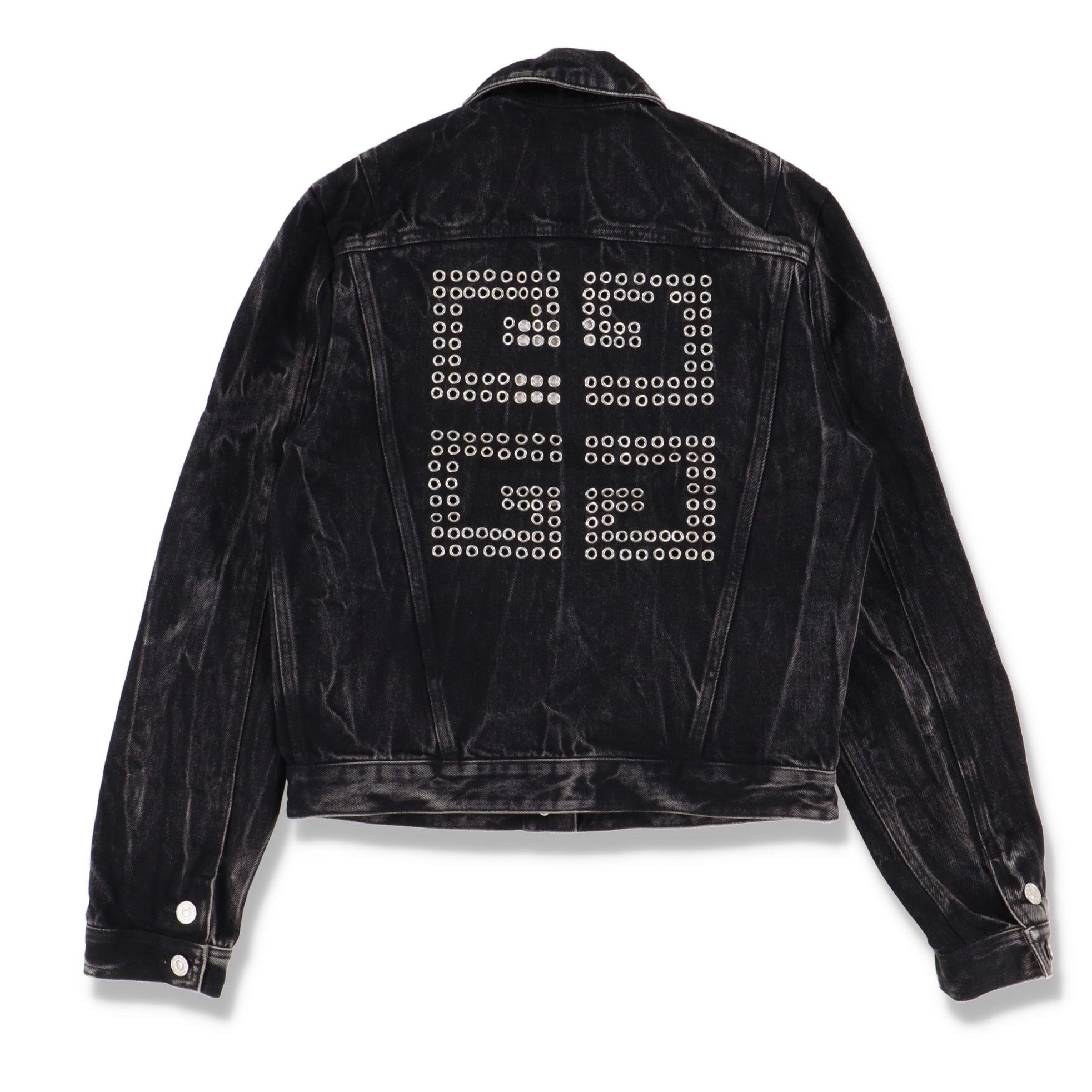 Givenchy Washed Black Eyelet 4G Logo Denim Jacket | Grailed