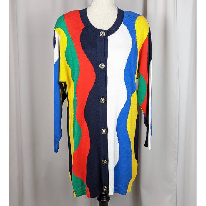 Bode Vintage 80s Bode Long Cardigan Sweater in Primary Colors | Grailed