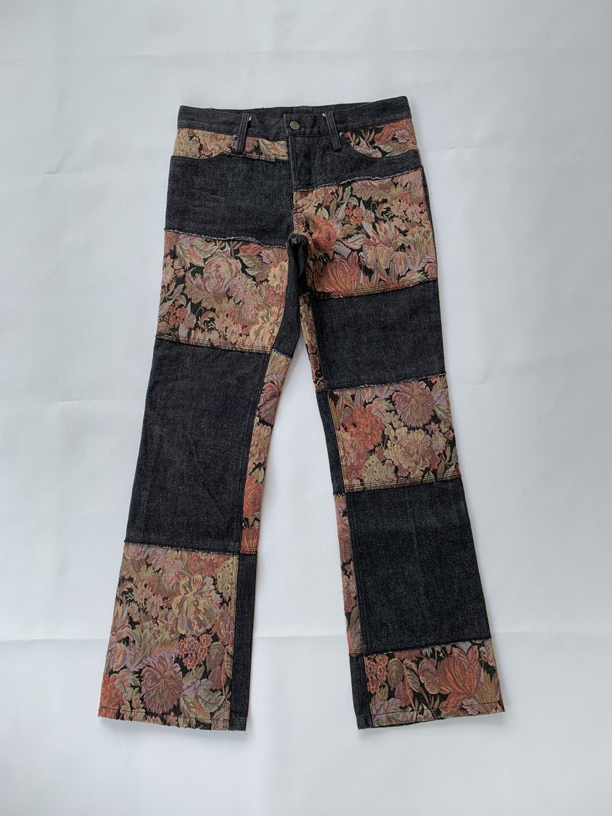 Japanese Brand Shellac rose patchwork jean y2k fashion week pants | Grailed