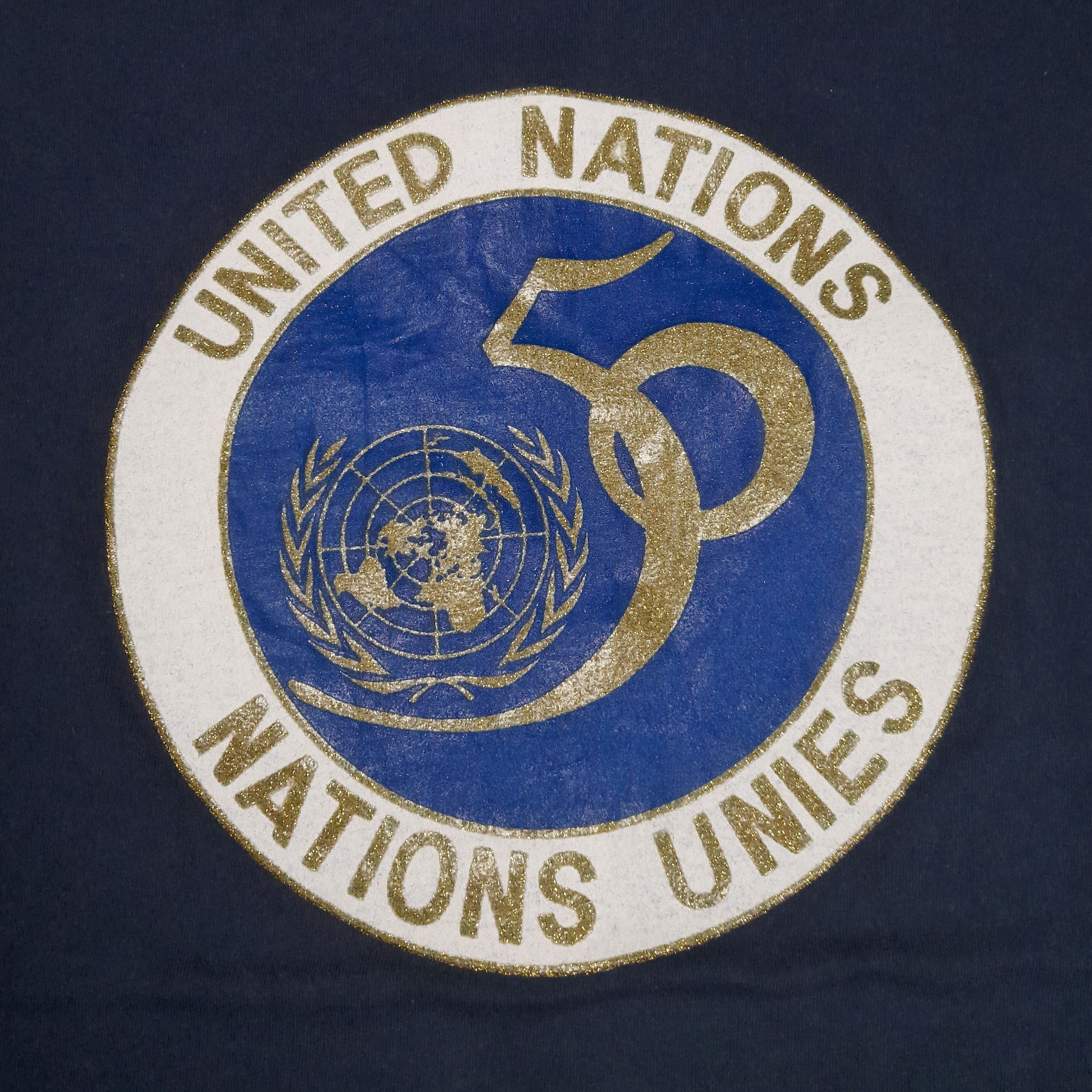 Vintage Vintage 90's United Nation 50 Years Anniversary Big Logo | Grailed