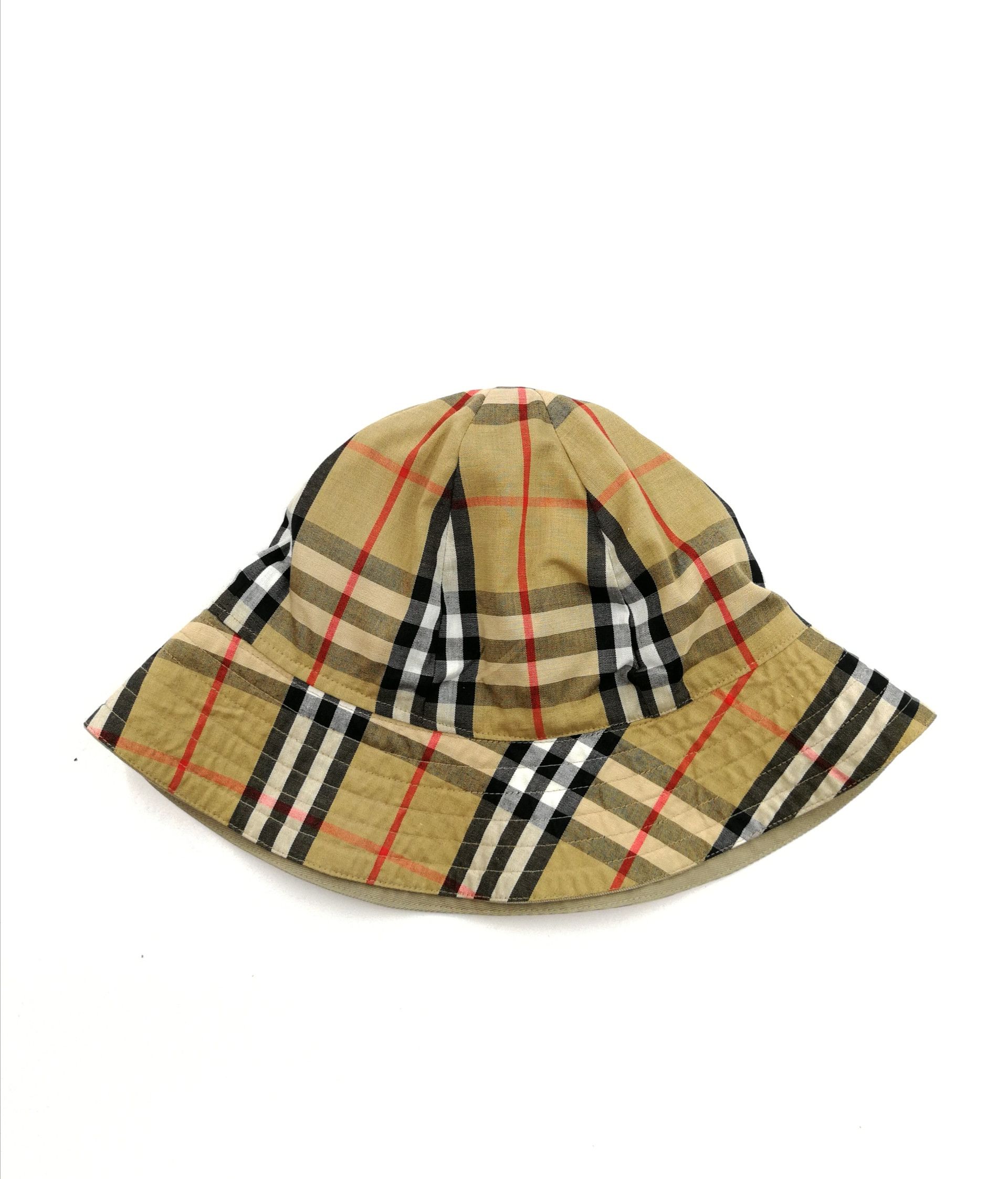 Vintage Burberry Bucket Hat Panama Cap Novacheck Reversible