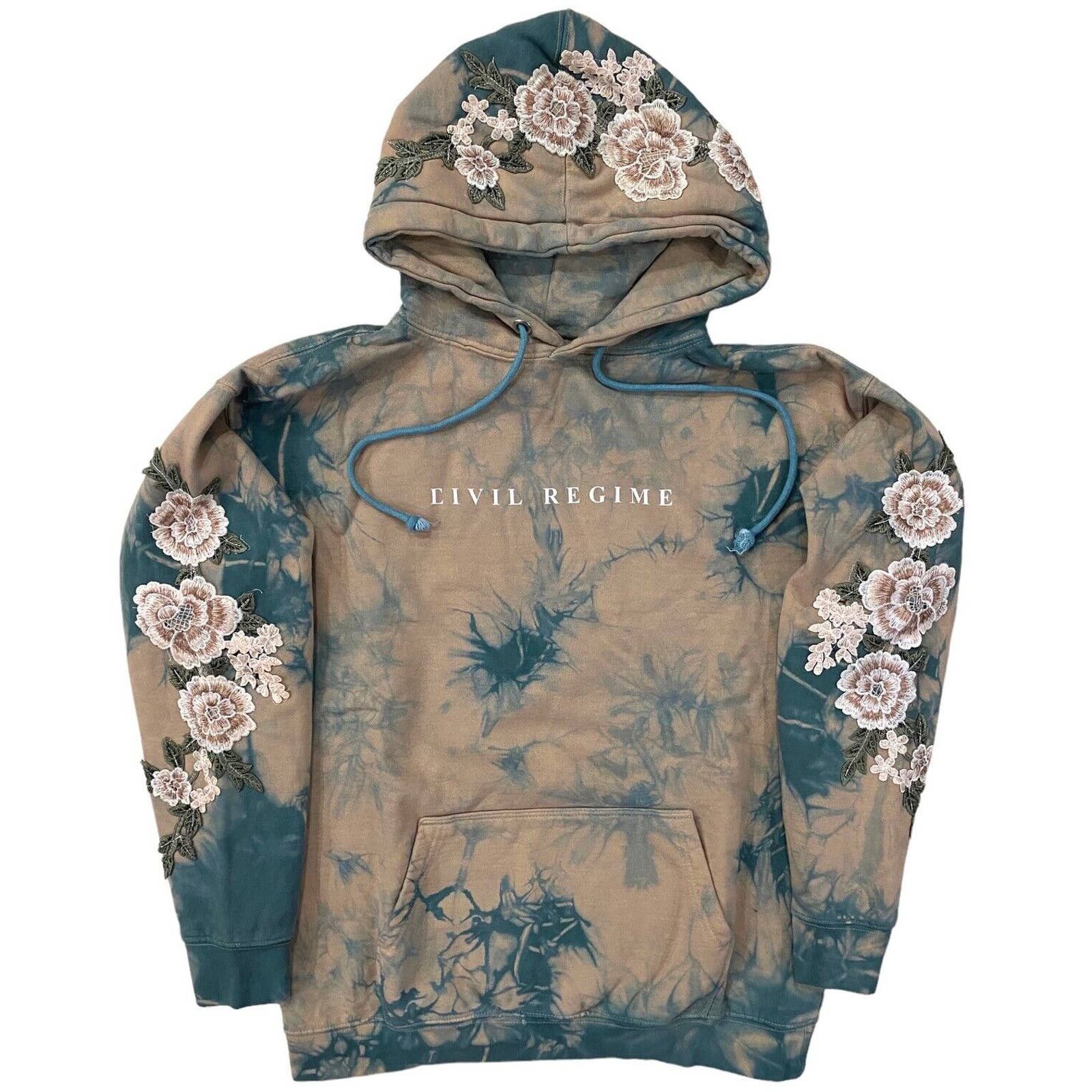 Civil Regime Civil Regime Women's Embroidered White Roses Tie Dye ...