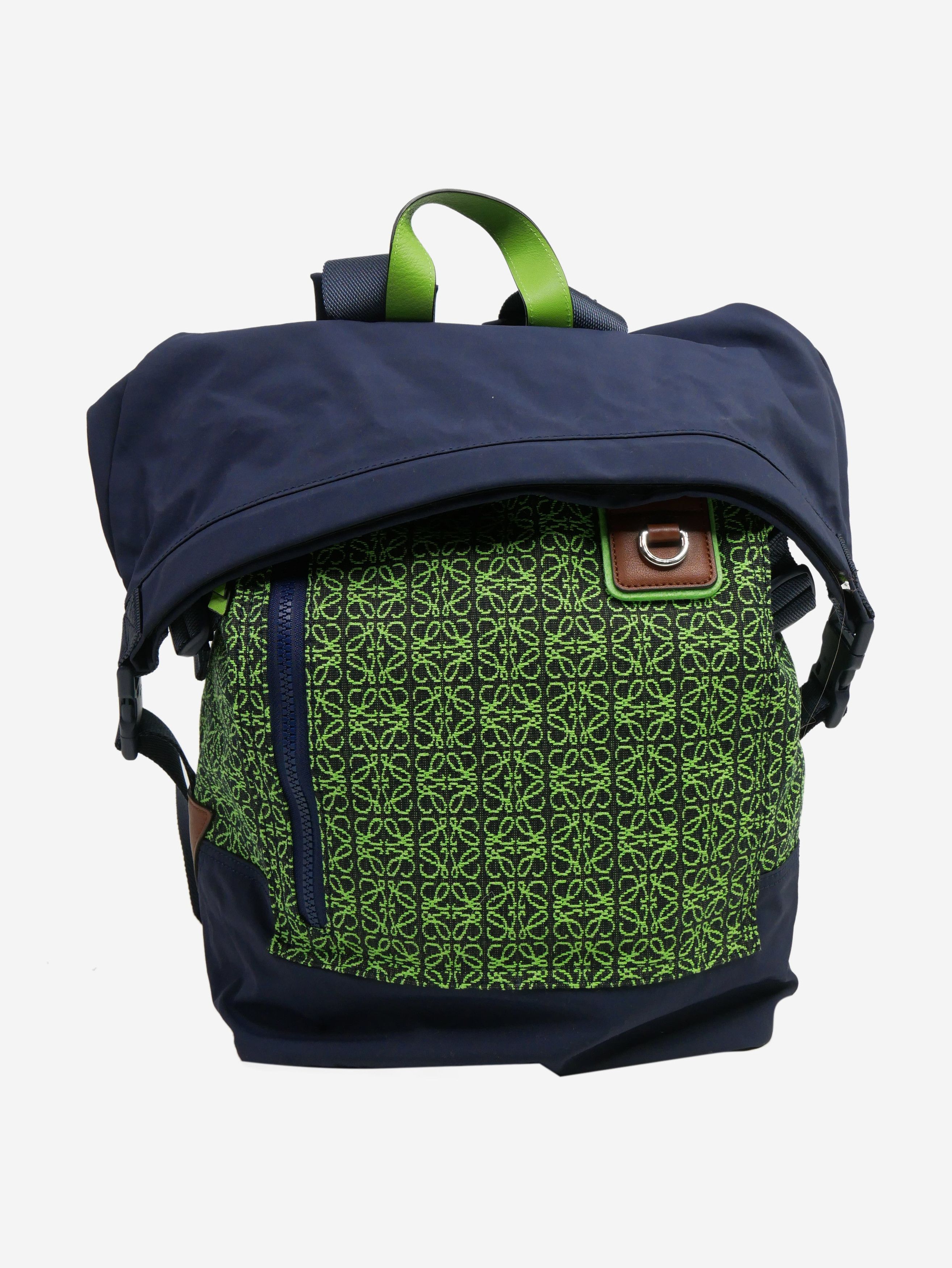 Loewe Blue roll top anagram Jacquard backpack | Grailed