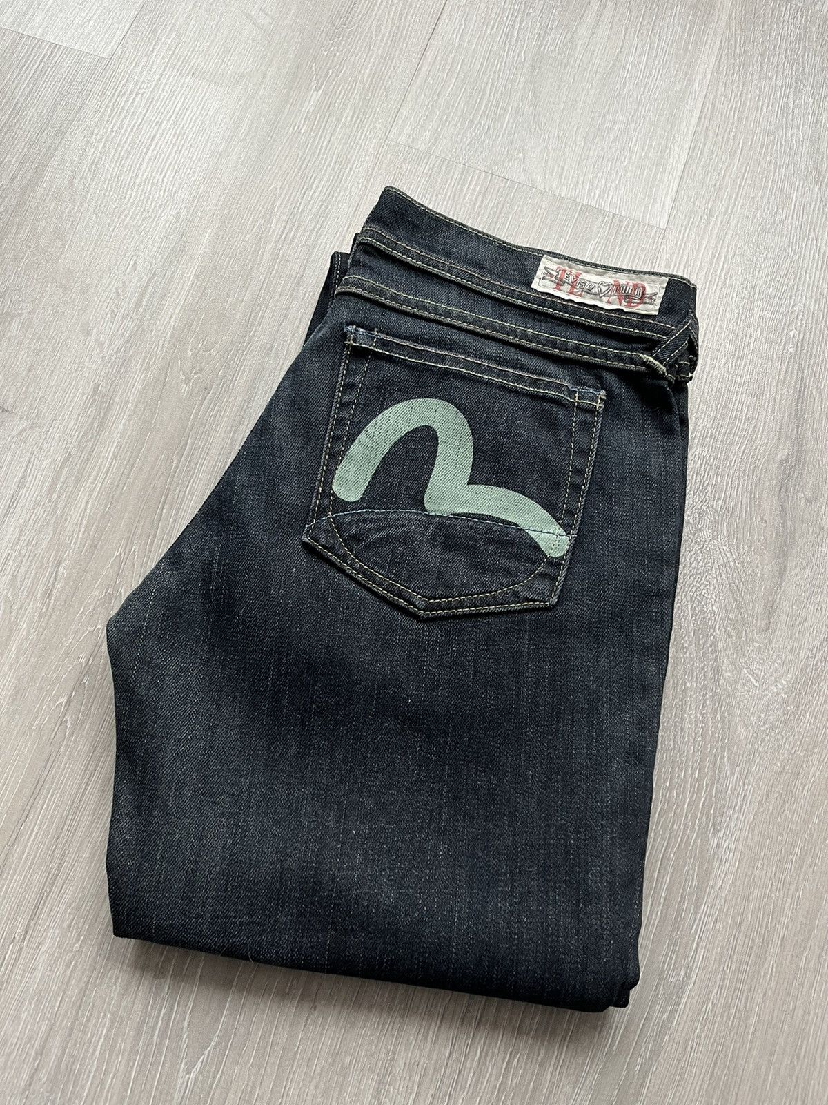 Evisu × Japanese Brand × Puma Vintage Evisu Puma Pocket Logo Flair Jeans Pants | Grailed