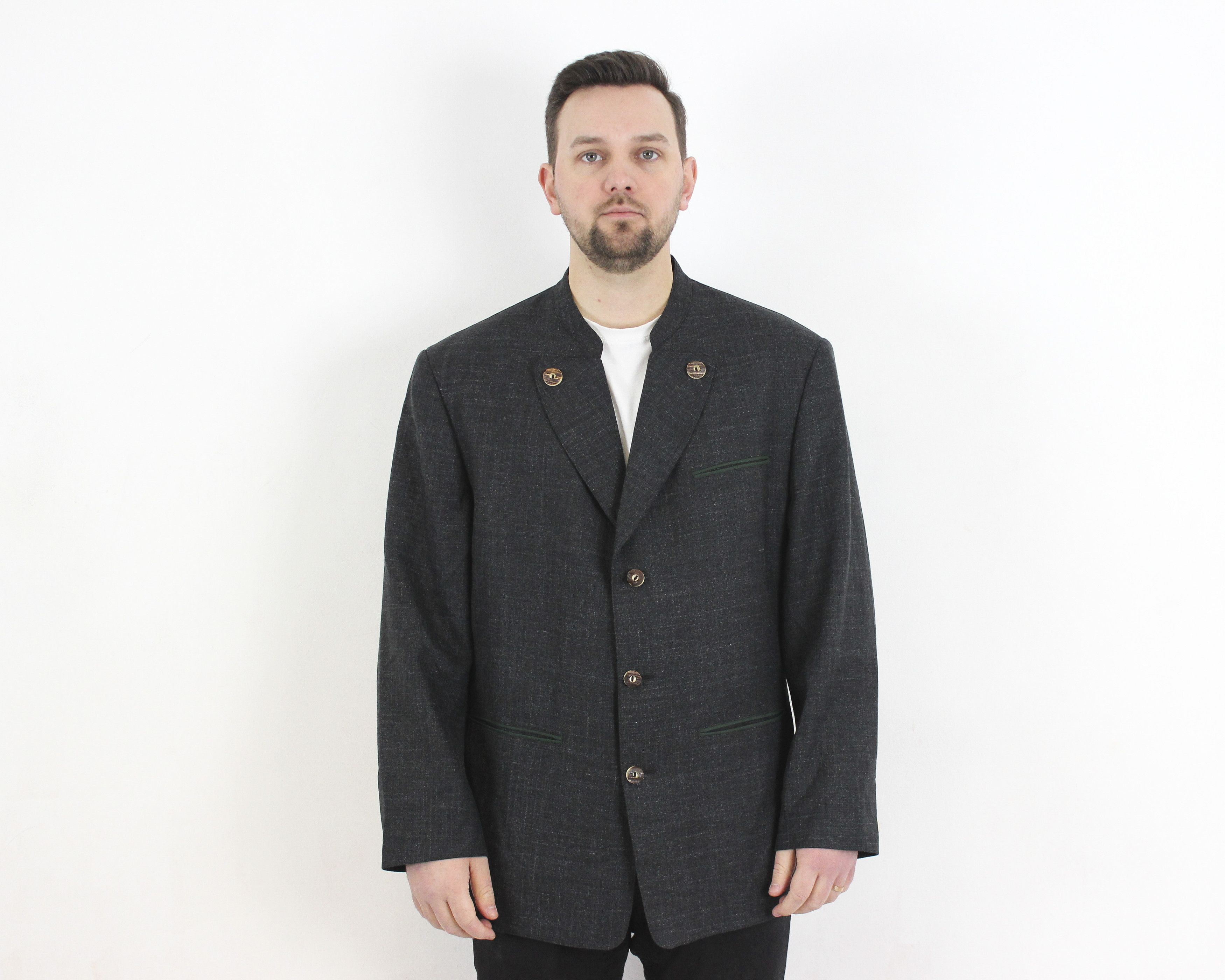 Vintage JULIUS LANG Linen Blazer Coat US 46 Trachten Jacket Jager | Grailed