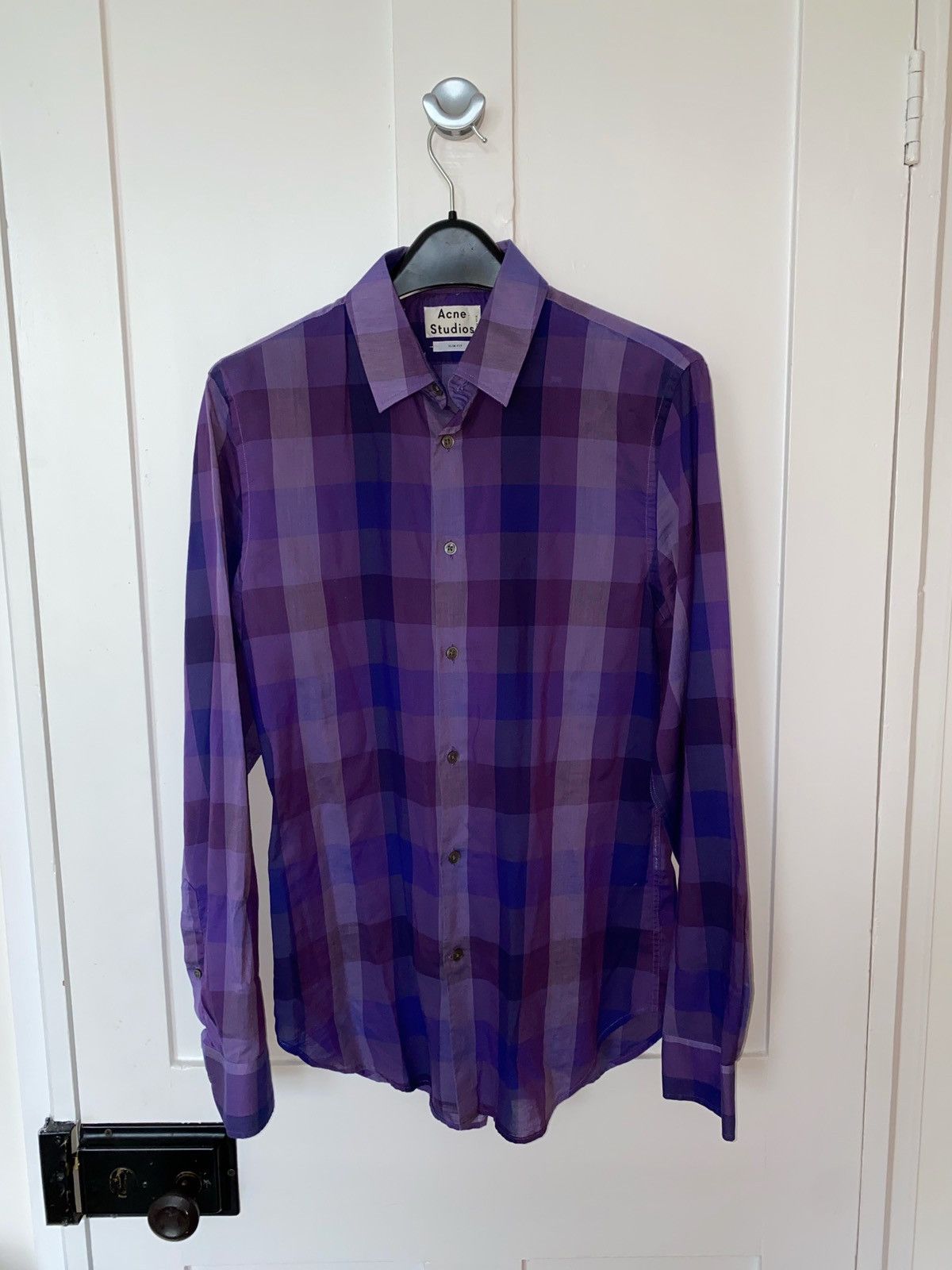 Acne Studios ACNE STUDIOS MARIO CHECK PSS14 VINTAGE VIOLET SHIRT | Grailed