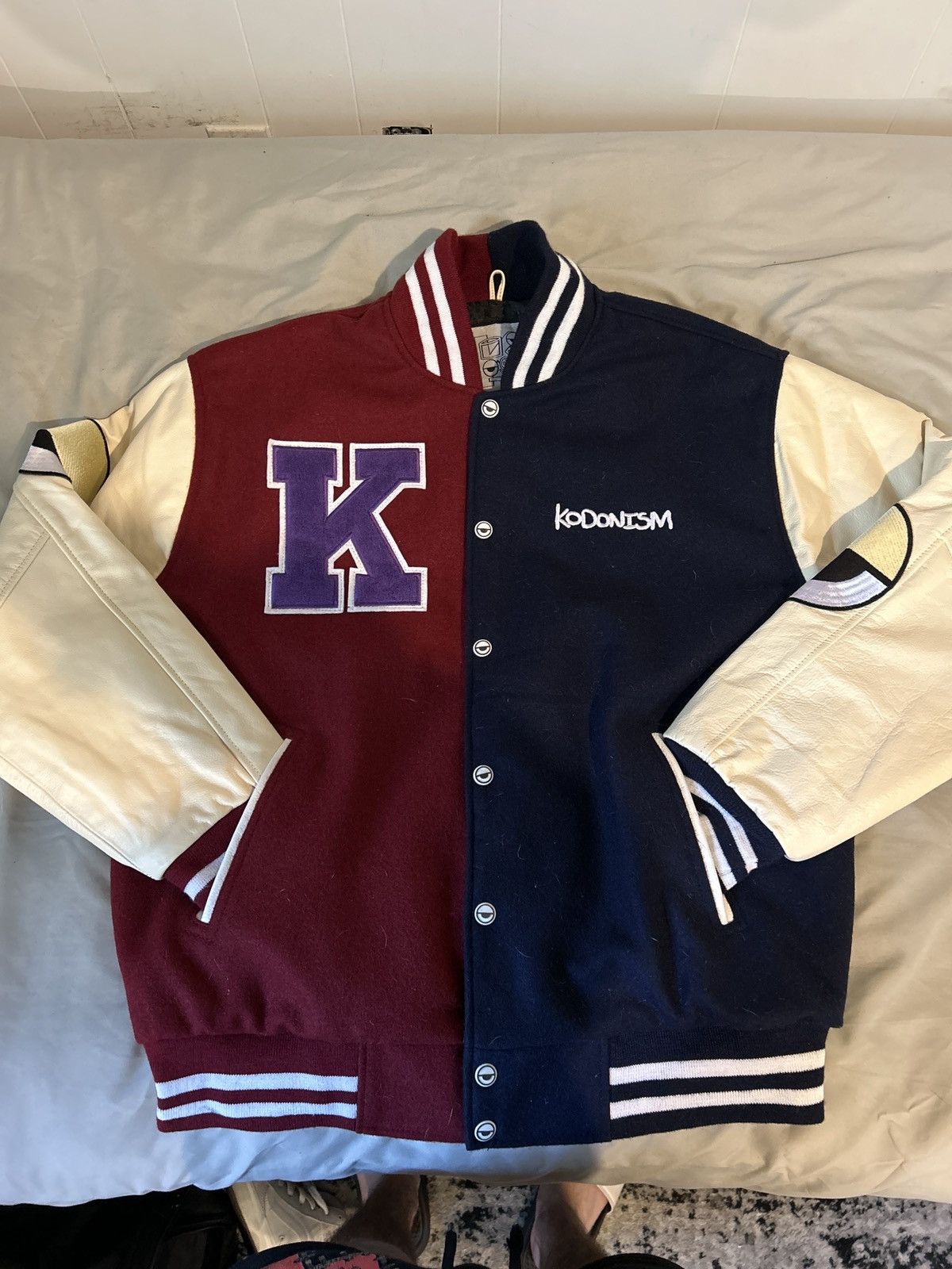 Kodone Kodone half/half varsity jacket | Grailed