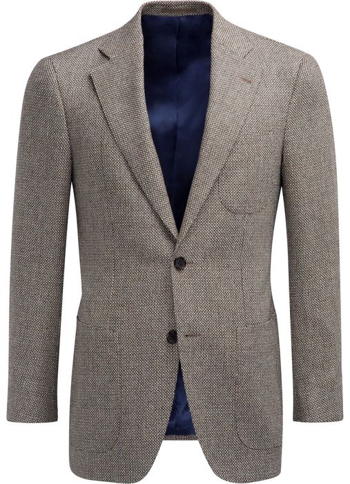 Suitsupply SUITSUPPLY Hudson Blazer Brown Wool Silk Linen Suit Jacket ...