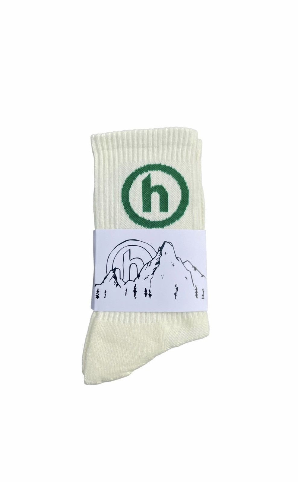 HIDDEN HIDDEN Socks - Natural / Green Logo SS20 Brand New Hidden NY ...