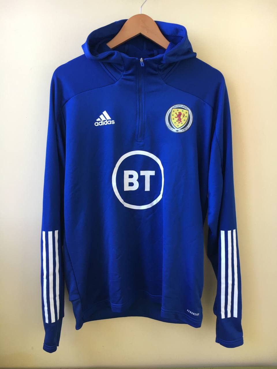 Adidas Scotland Adidas football soccer 1/3 zip track top hoodie. | Grailed
