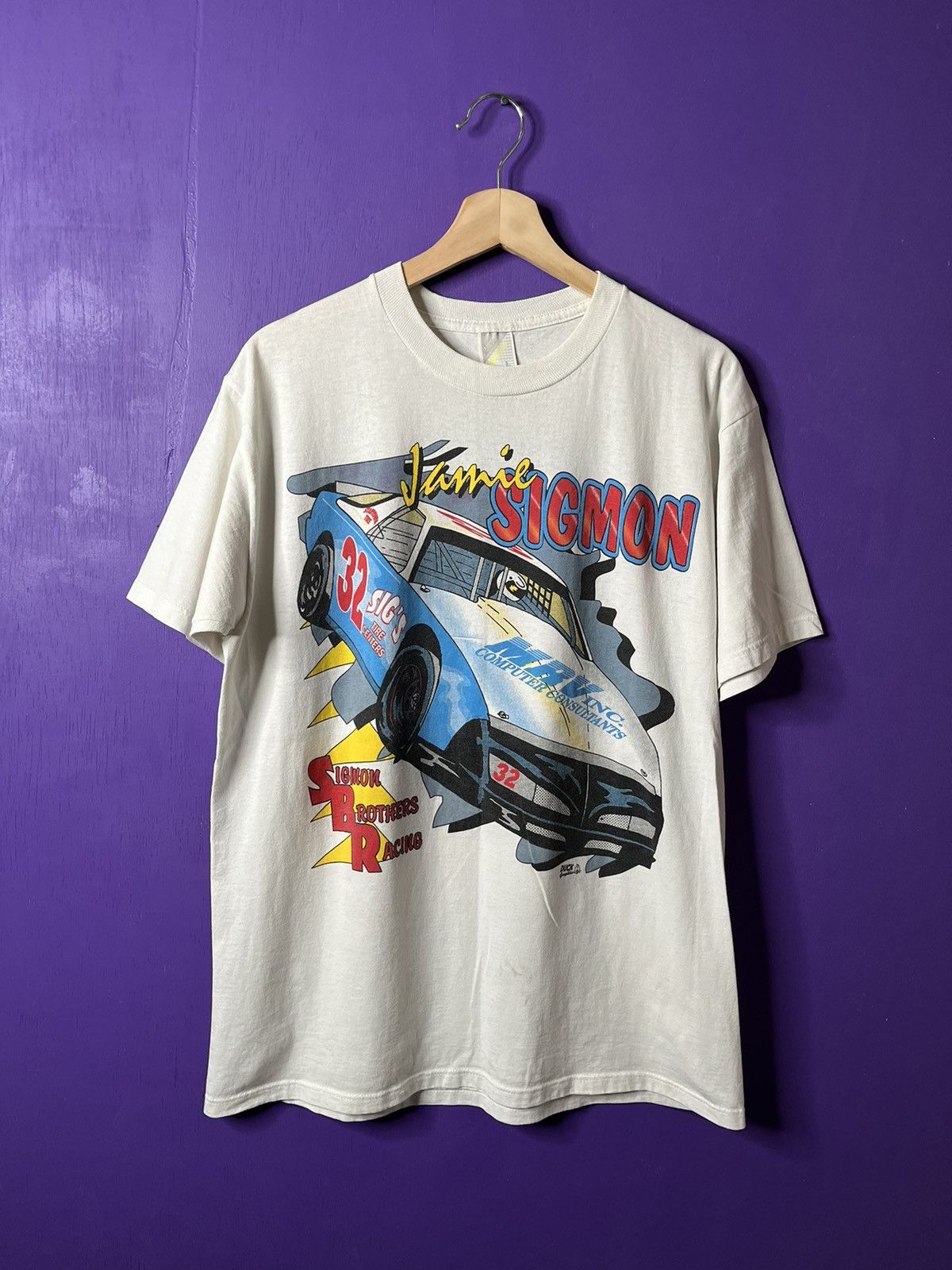 NASCAR × Vintage Vintage 90s Jamie sigmon nascar racing t-shirt | Grailed