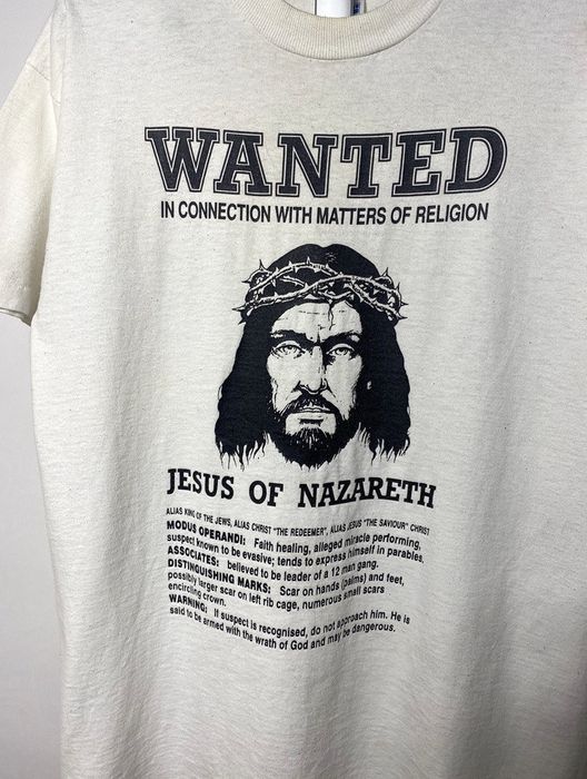 Vintage Vintage wanted Jesus of Nazareth t-shirt tee Bad Religion | Grailed