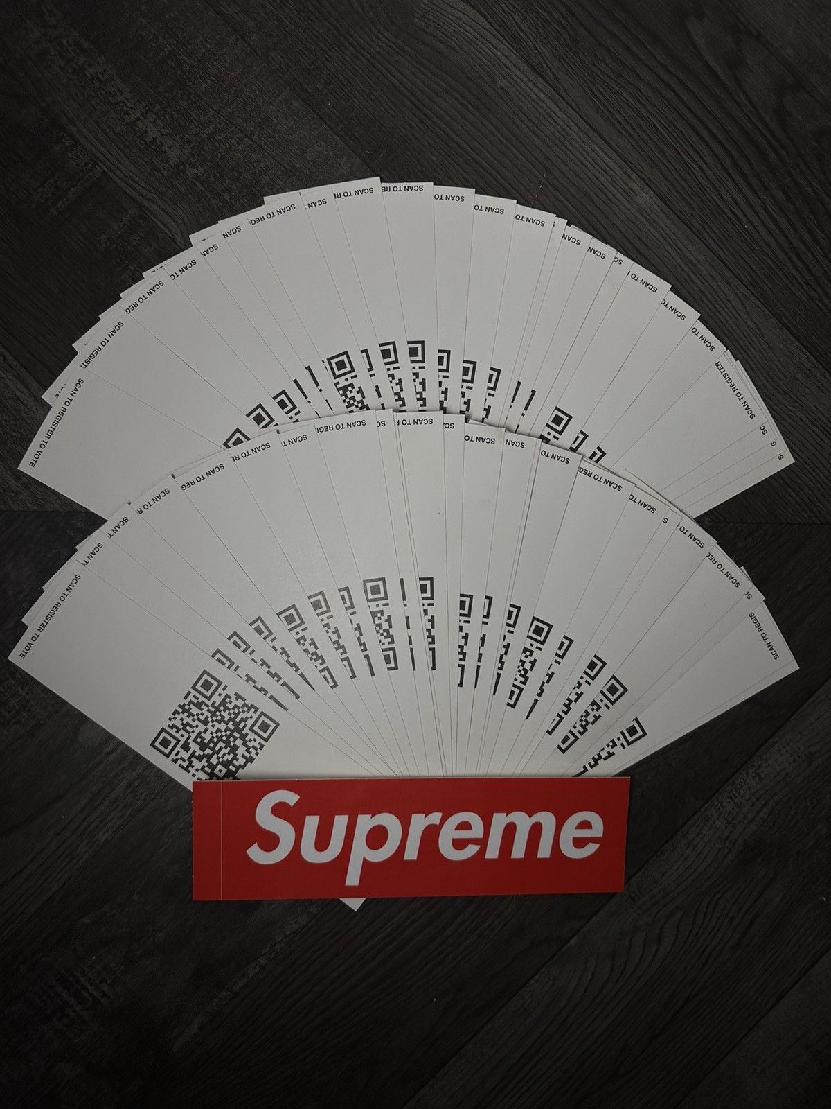 Supreme Supreme QR Code Vote Red Box Logo Stickers (50 Count) | Grailed