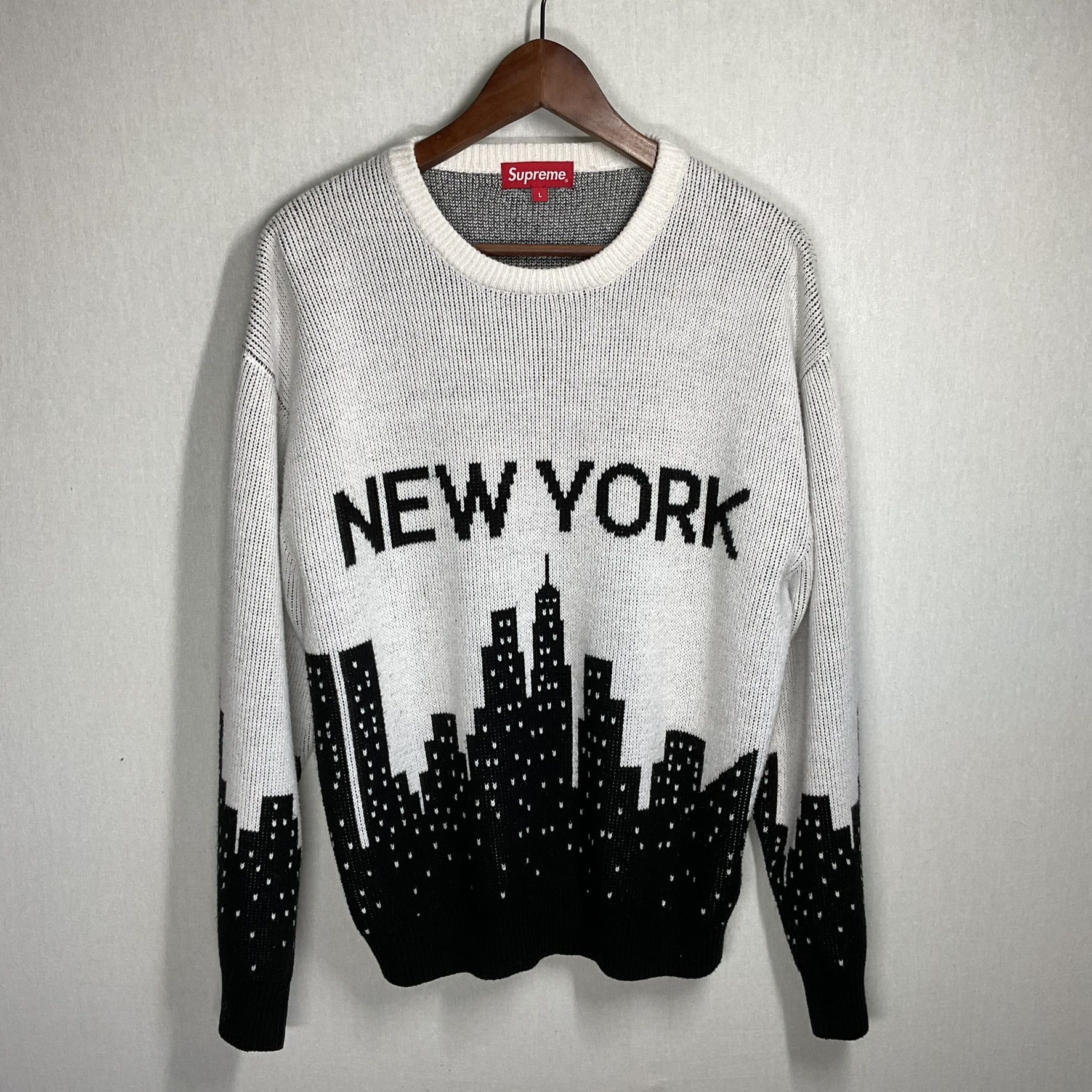 Supreme Supreme New York Skyline Stitch Knit Sweater SS20 | Grailed